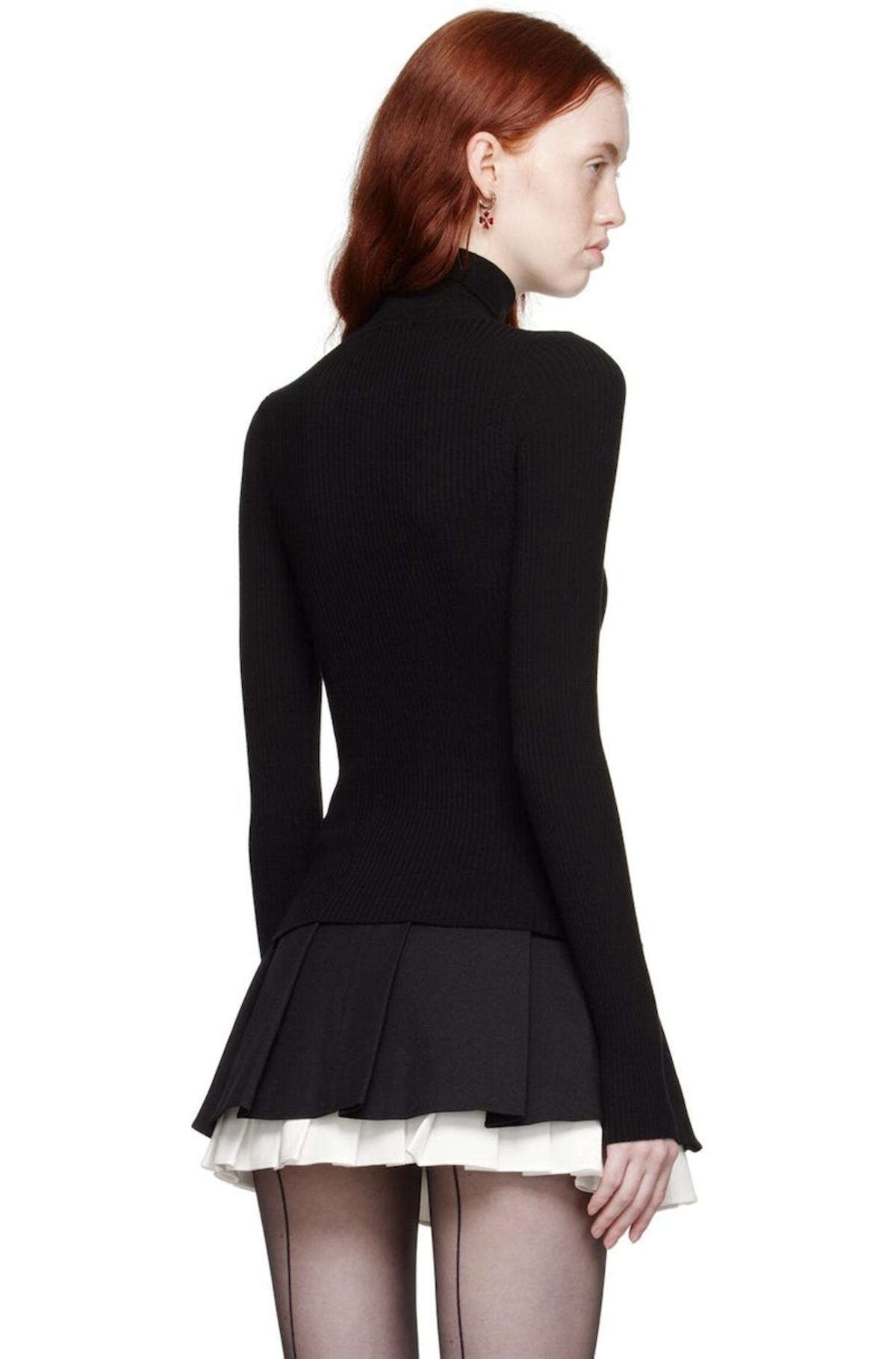 Shushu/Tong Black Ribbed Turtleneck | Garmentory