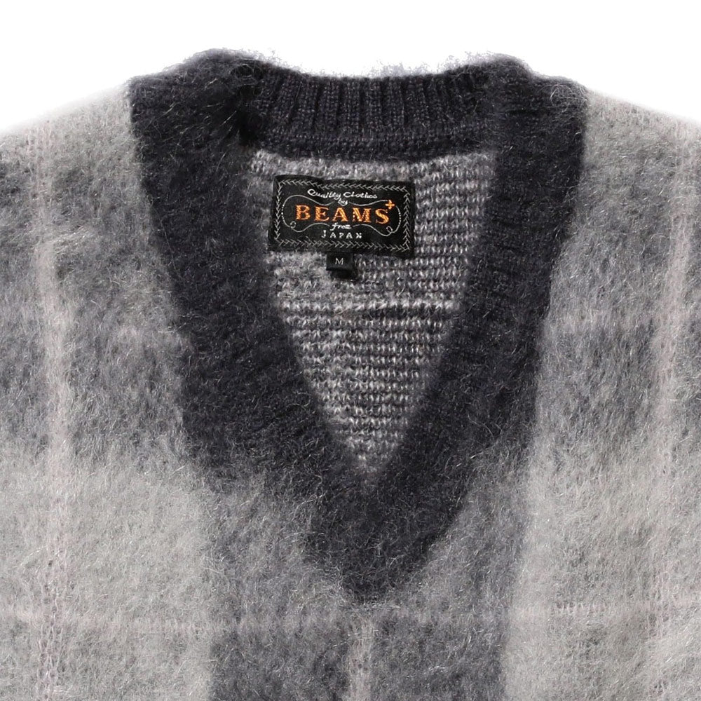 Beams Plus Mohair Check Pullover Knit Vest - Grey | Garmentory