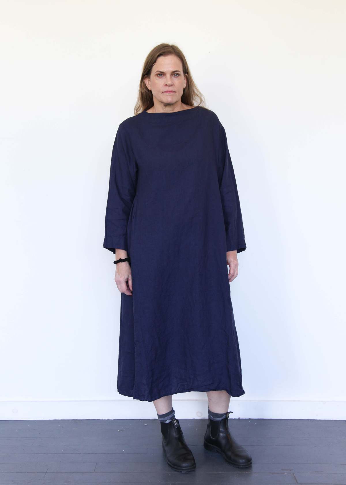 ICHI ANTIQUITES Linen Dress - Indigo | Garmentory