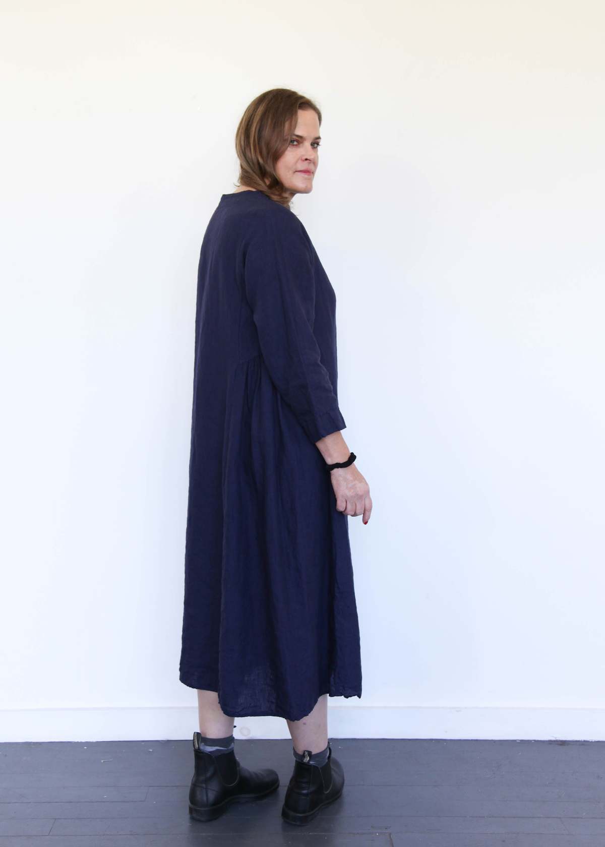 ICHI ANTIQUITES Linen Dress - Indigo | Garmentory