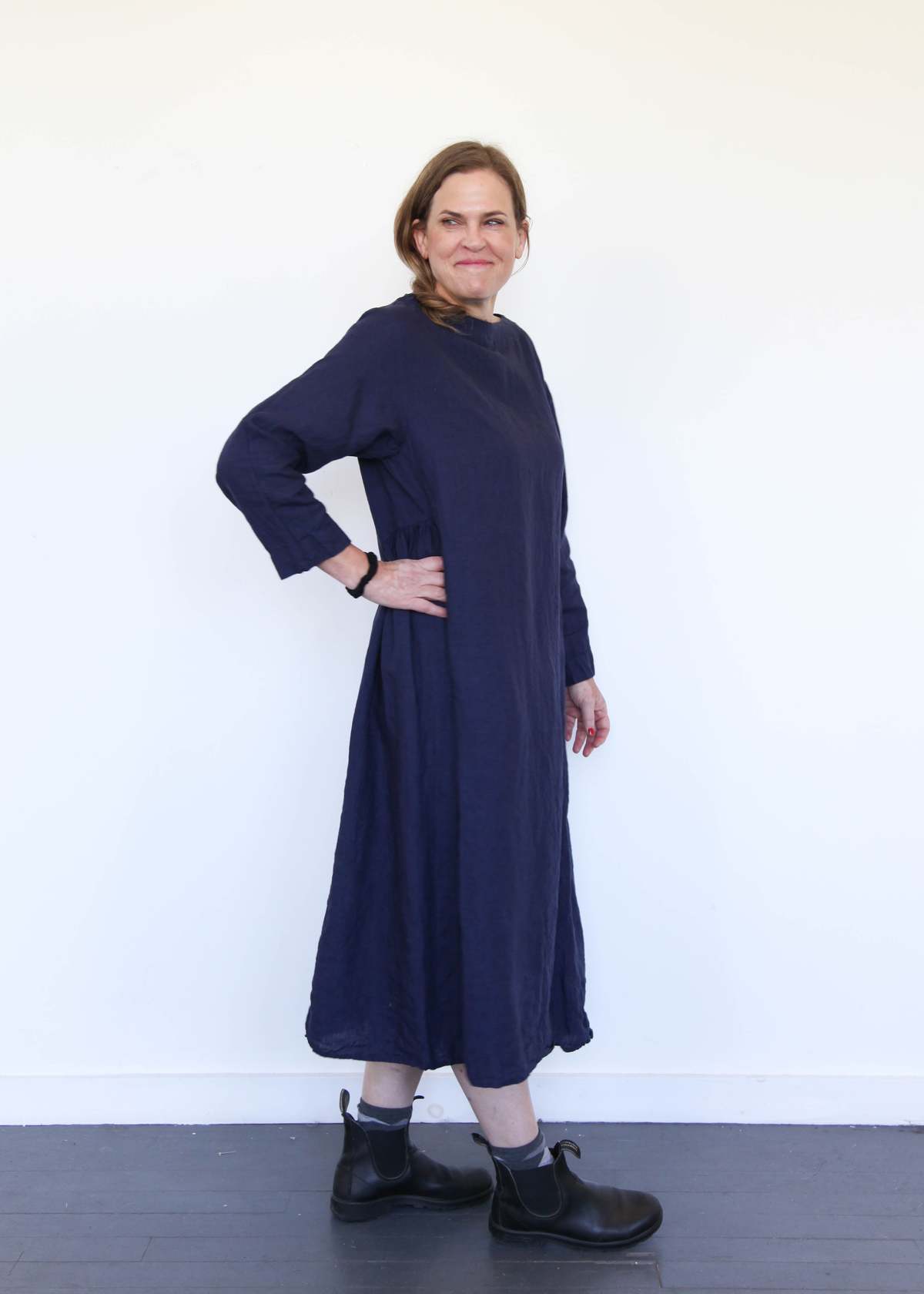 ICHI ANTIQUITES Linen Dress - Indigo | Garmentory
