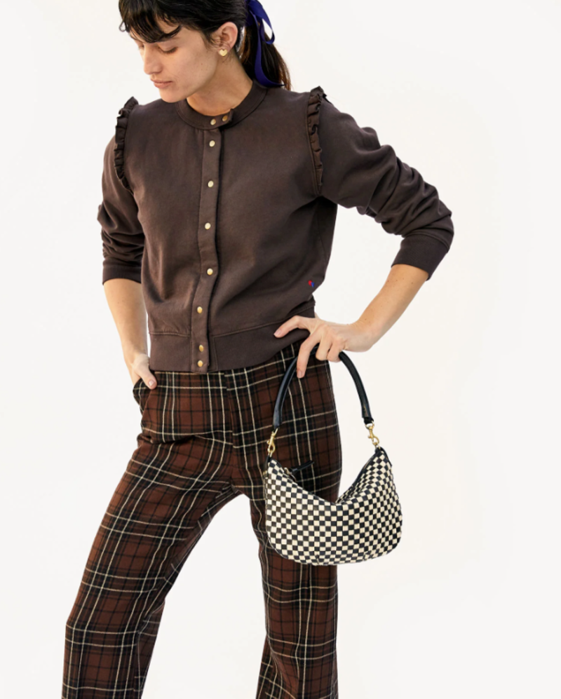 Clare V. Le Snap w/ Mini Ruffle - Chocolate | Garmentory