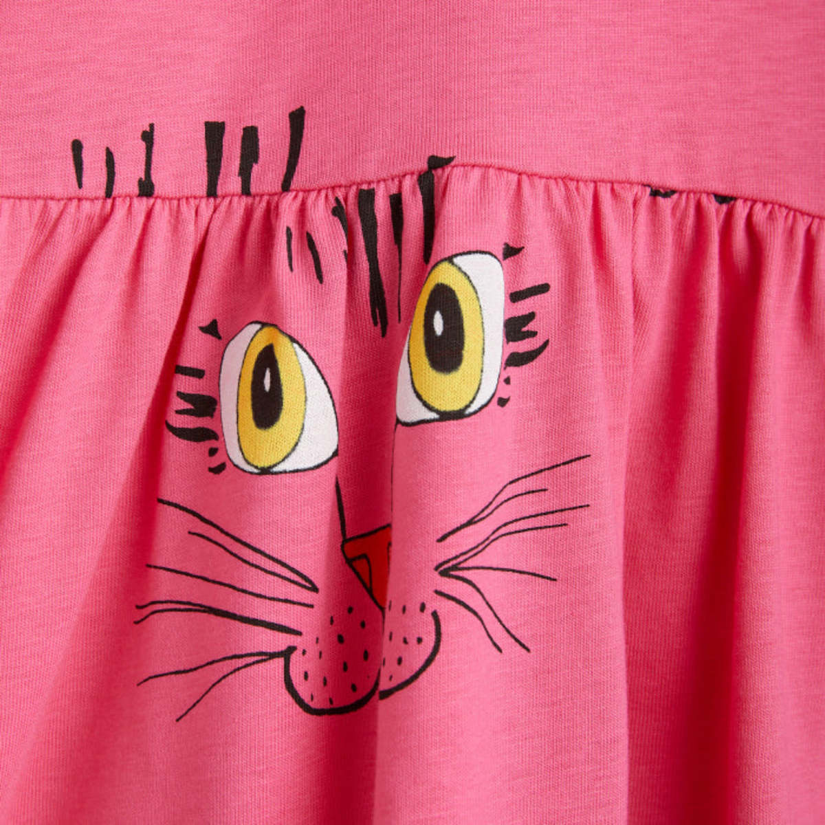 Kids Mini Rodini Child Cat Face Dress - Pink | Garmentory