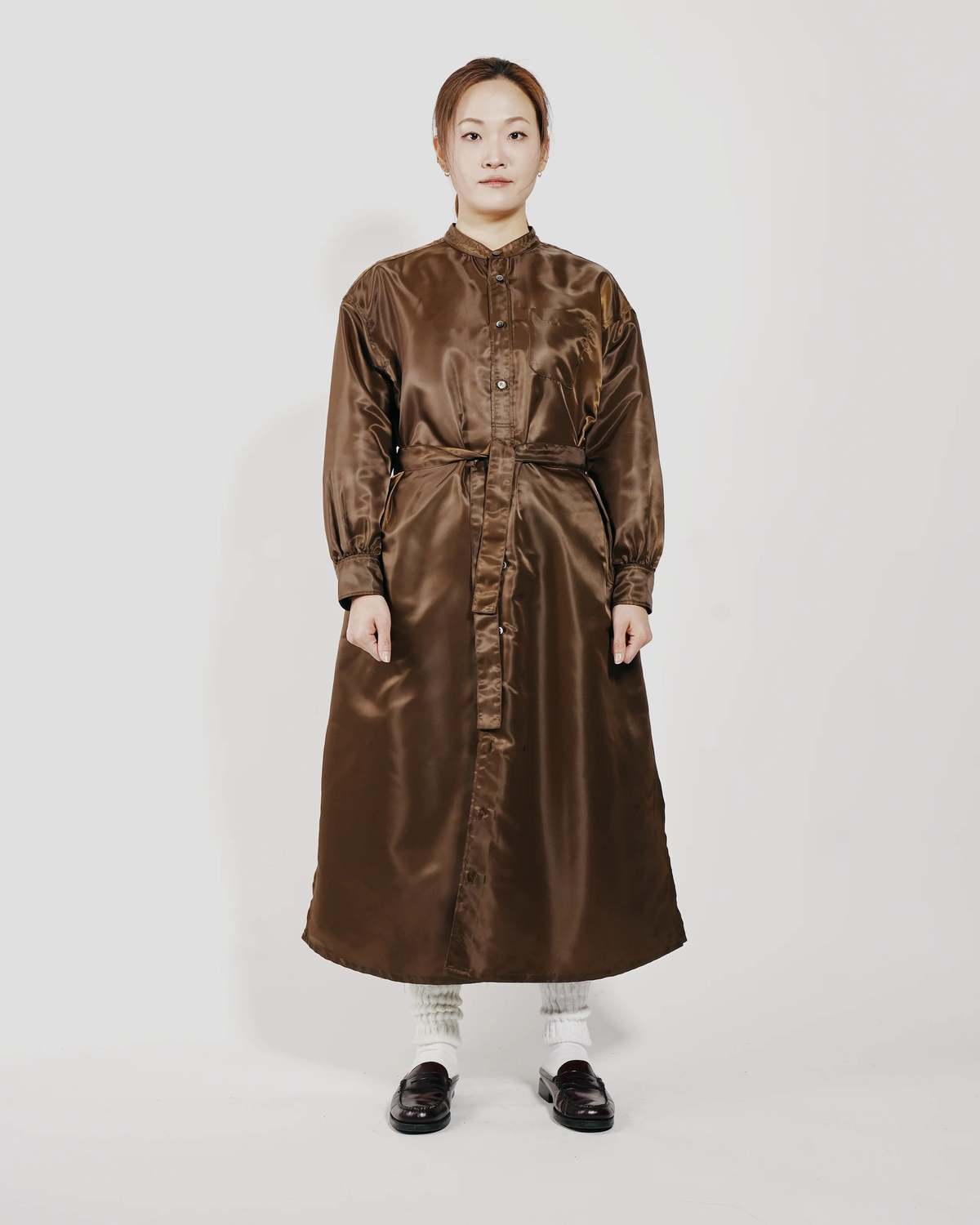 Engineered Garments Banded Collar Dress - Brown | Garmentory