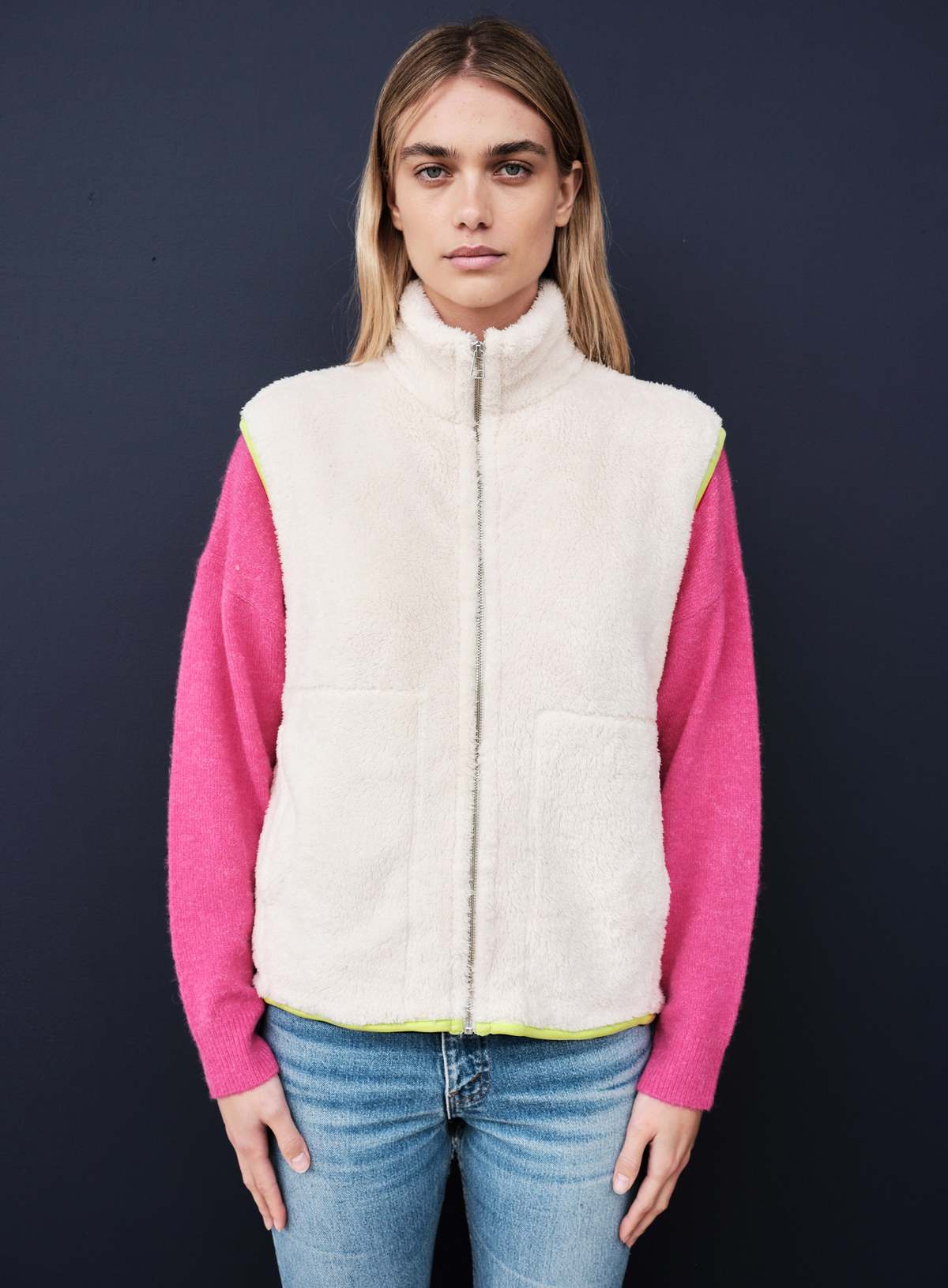 Faux Fur Zipper Vest | Garmentory