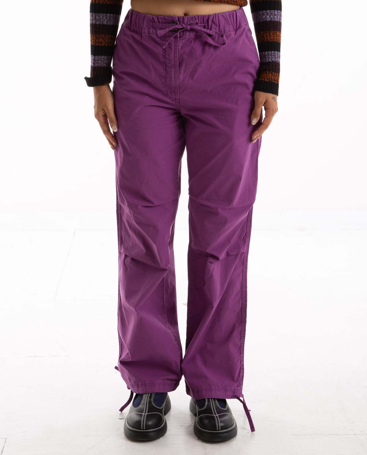 Ganni Washed Cotton Canvas Draw String Pants | Garmentory