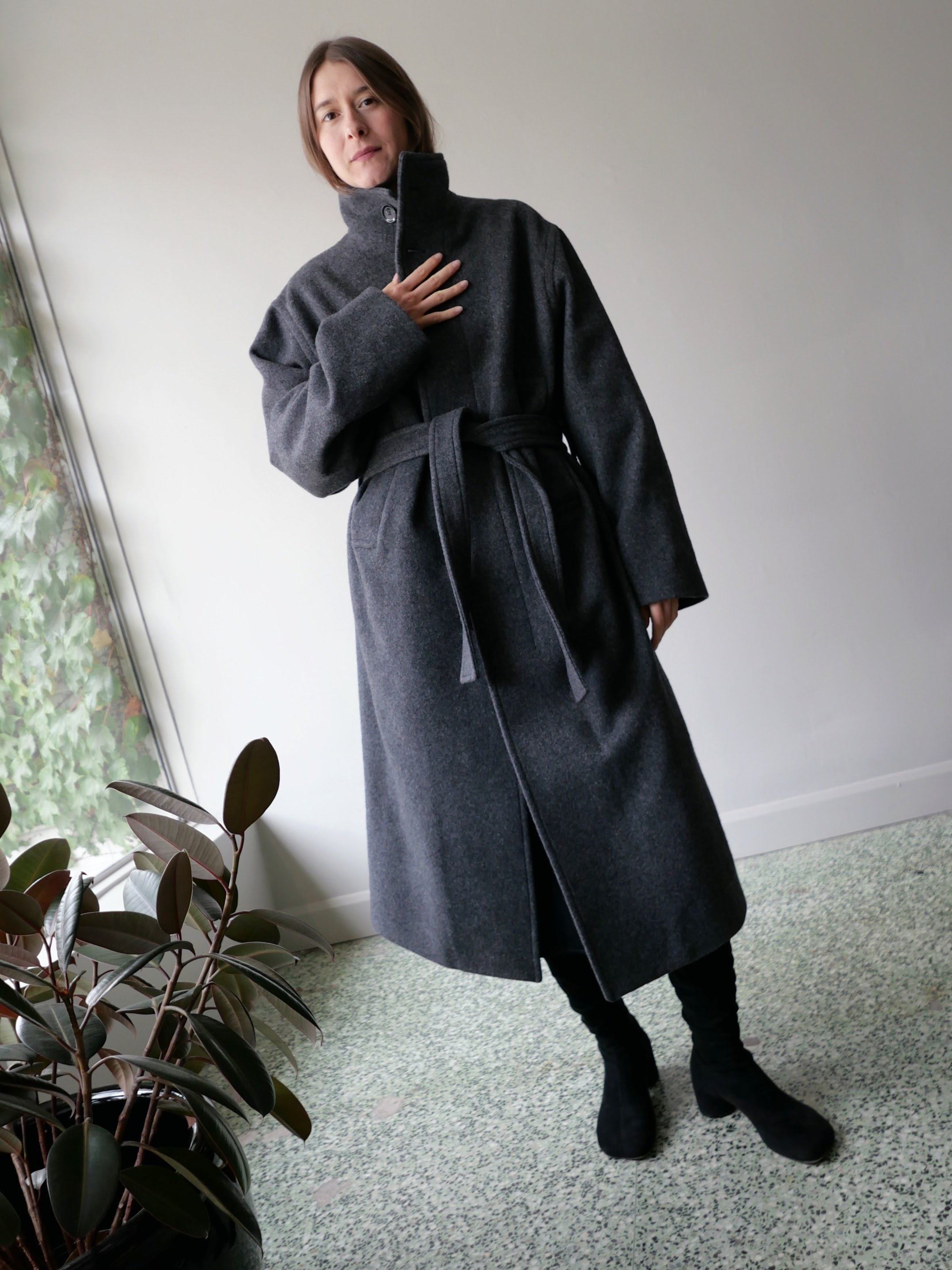 Lemaire Bathrobe Coat - Heather Grey | Garmentory