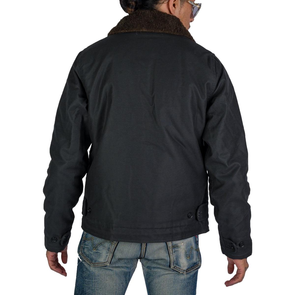 Iron Heart Oiled Whipcord N1 Deck Jacket - Black | Garmentory