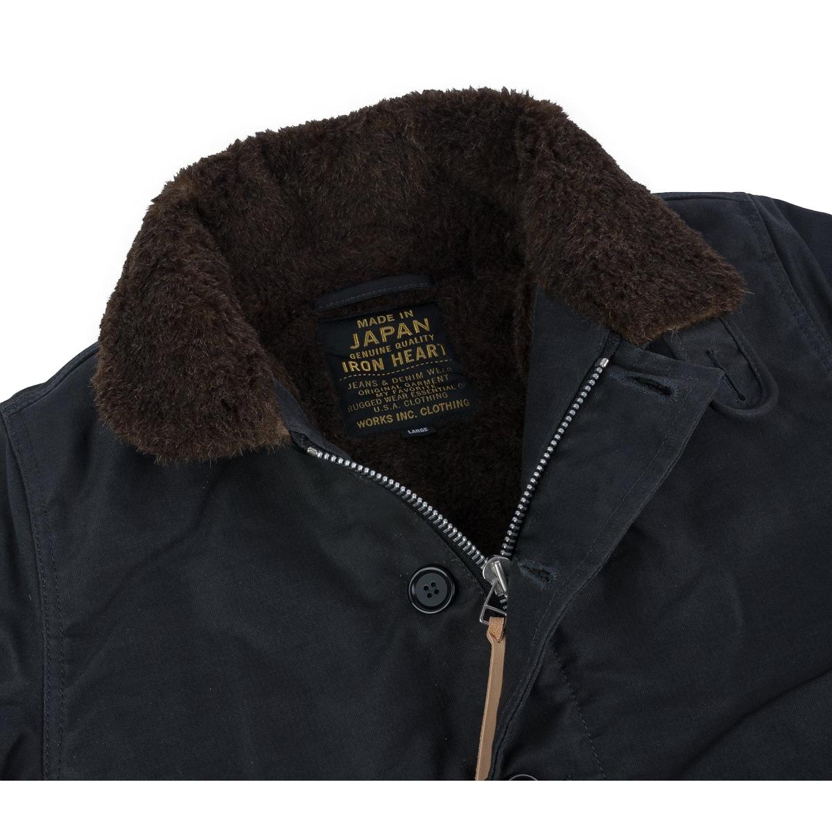 Iron Heart Oiled Whipcord N1 Deck Jacket - Black | Garmentory