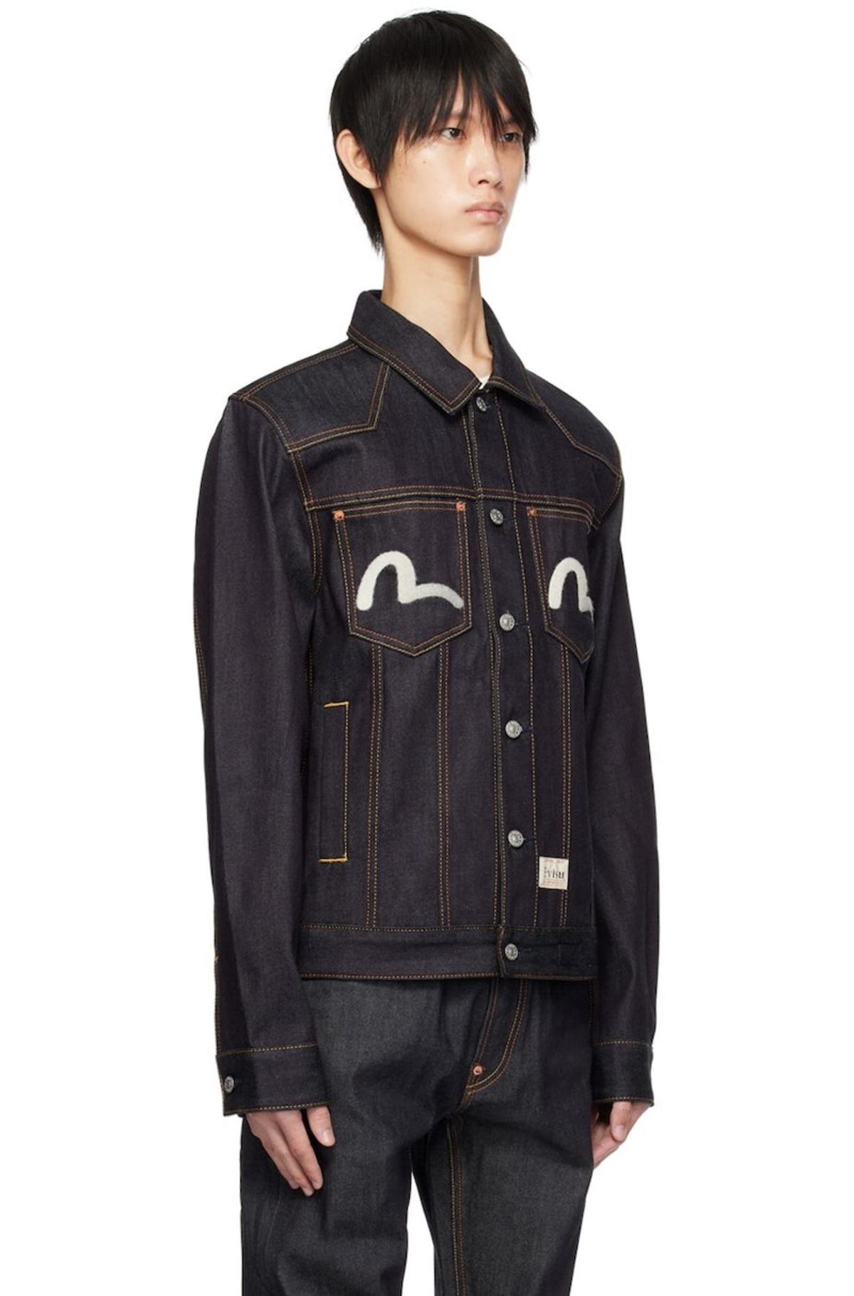 Evisu Indigo Double Kamon Denim Jacket | Garmentory