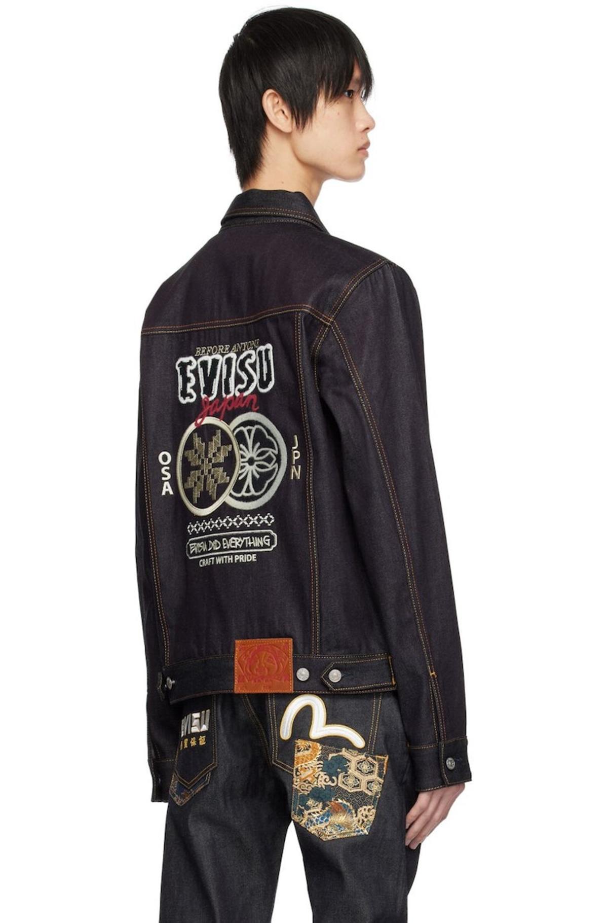 Evisu Indigo Double Kamon Denim Jacket | Garmentory