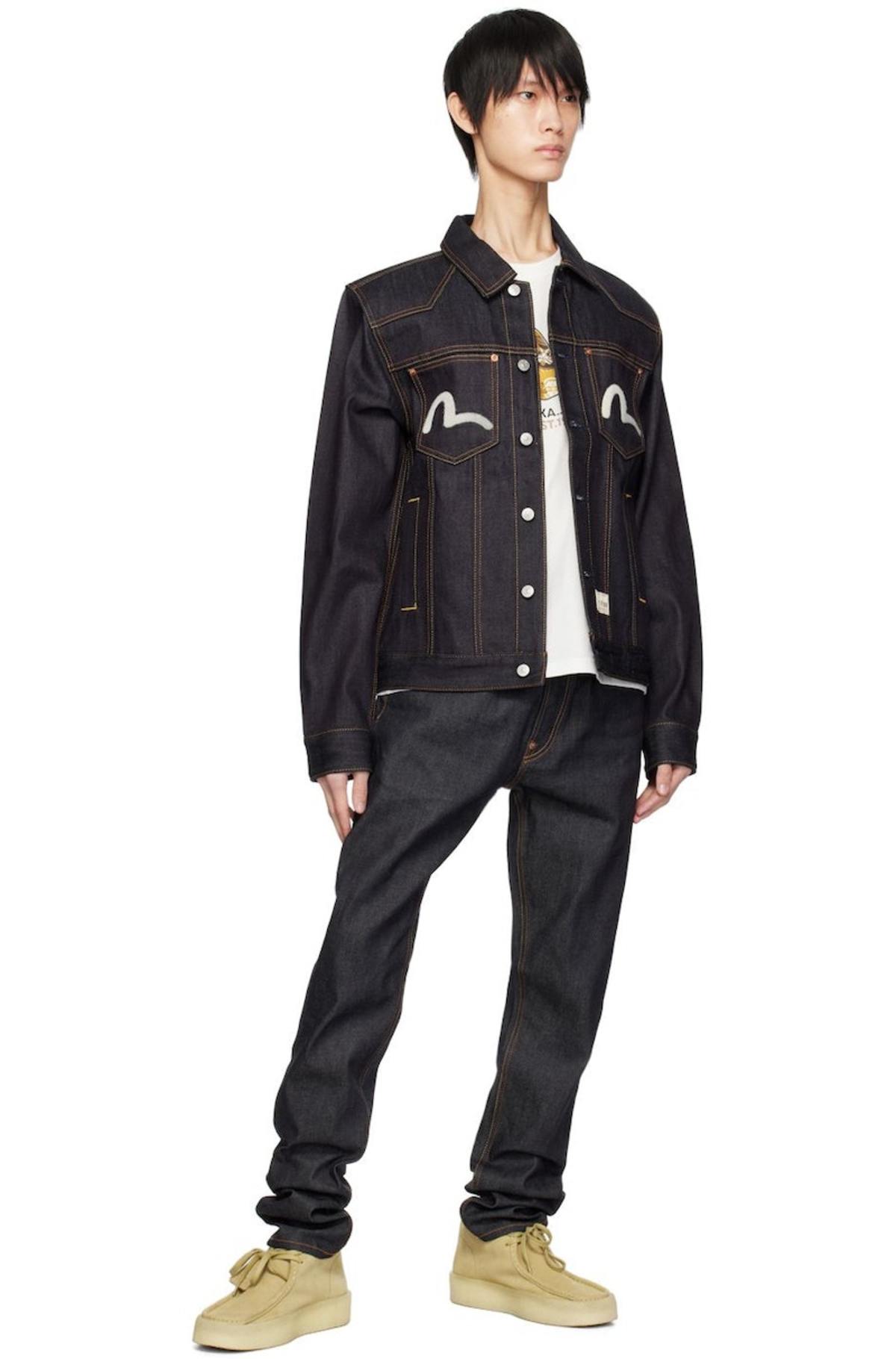 Evisu Indigo Double Kamon Denim Jacket | Garmentory