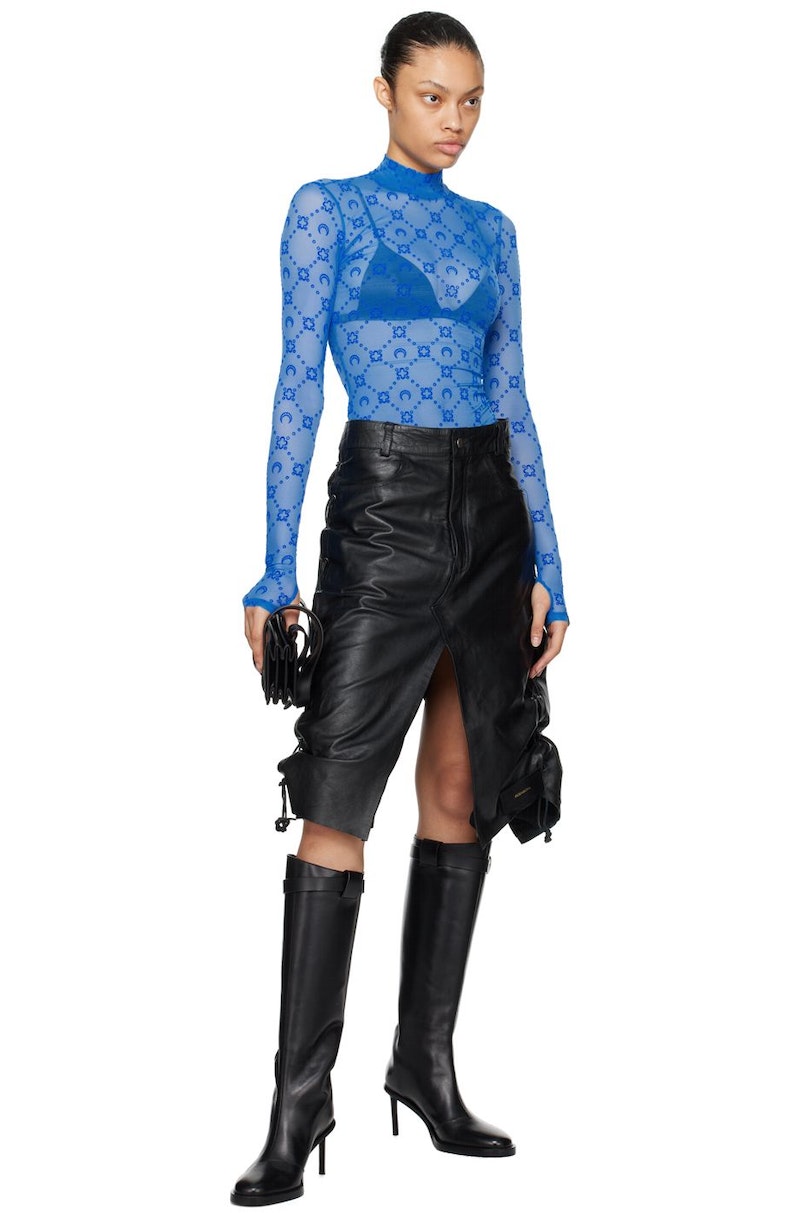 Marine Serre SSENSE Exclusive Blue Turtleneck | Garmentory