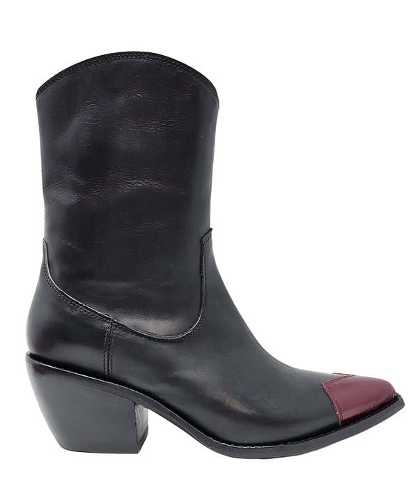 Madison Maison Heart Toe Ankle Boot - Black/Red | Garmentory