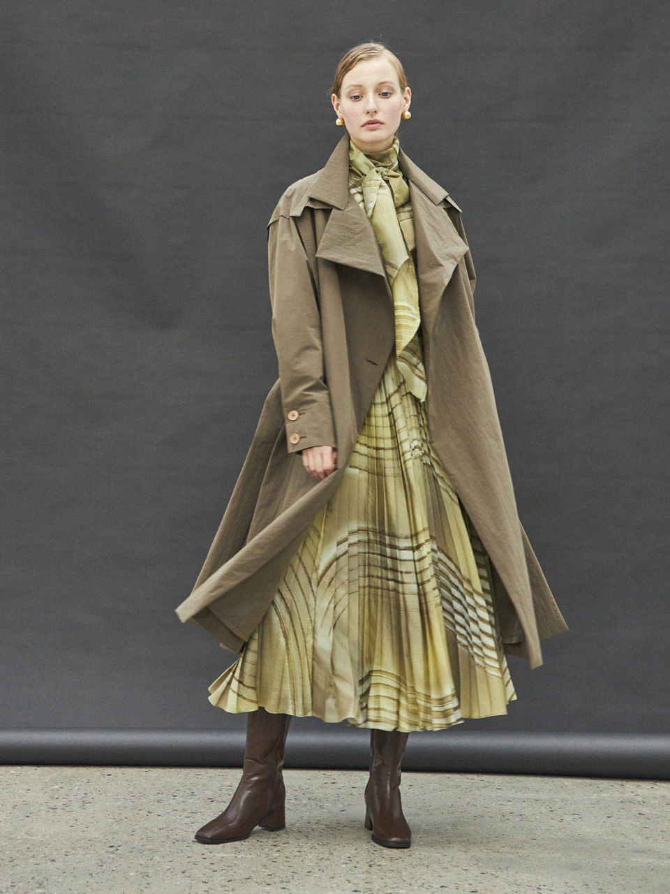 Maison De Ines Belted Single Trench Coat - Khaki | Garmentory