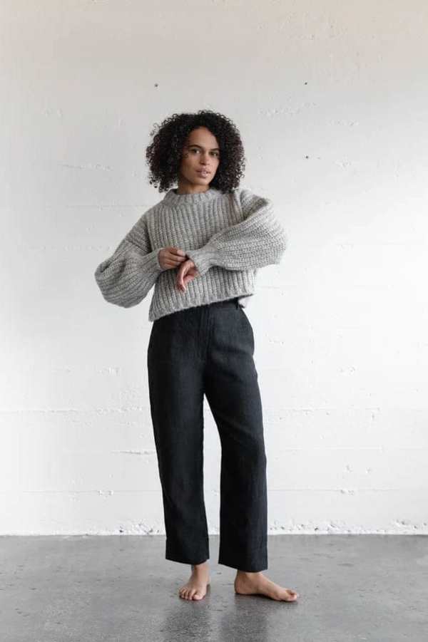First Rite Alpa Cotton Crop Crew - Undyed Ash | Garmentory