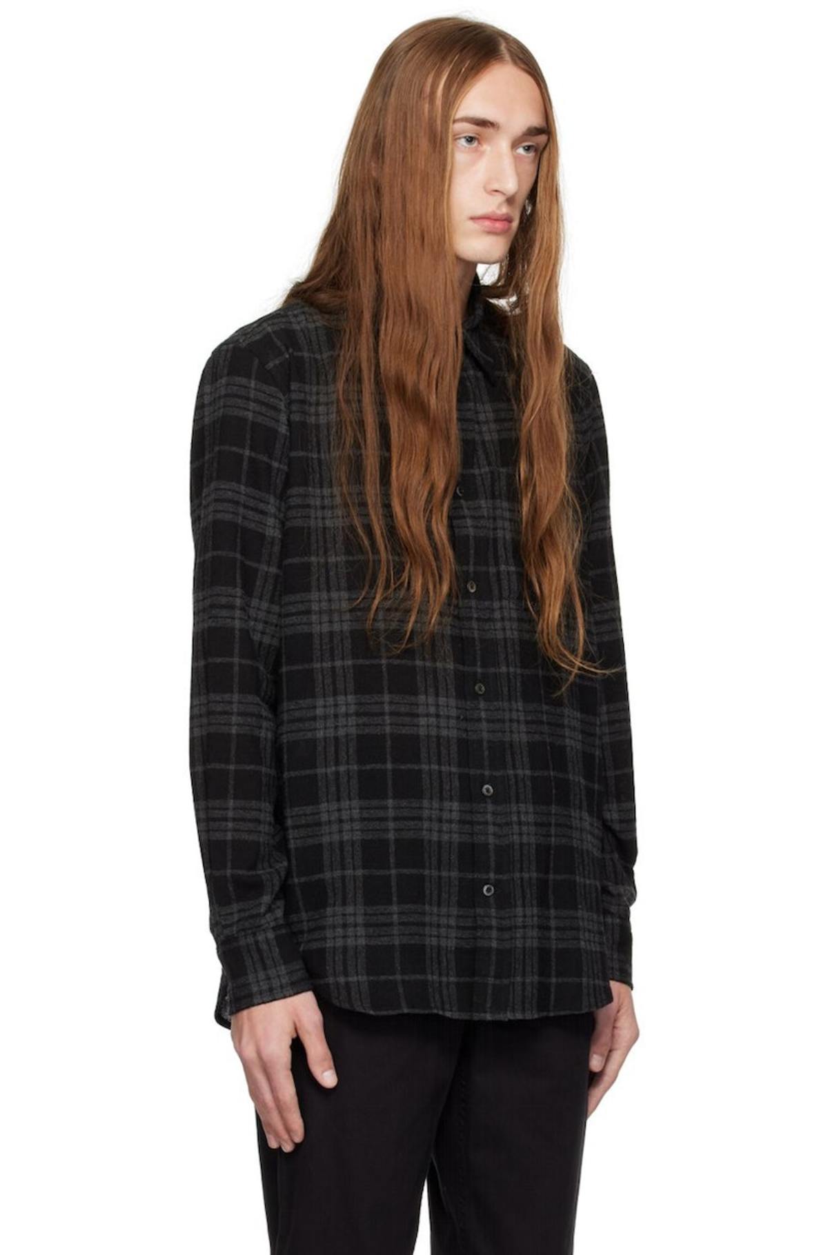 Norse Projects Black & Gray Algot Shirt - Charcoal melange | Garmentory