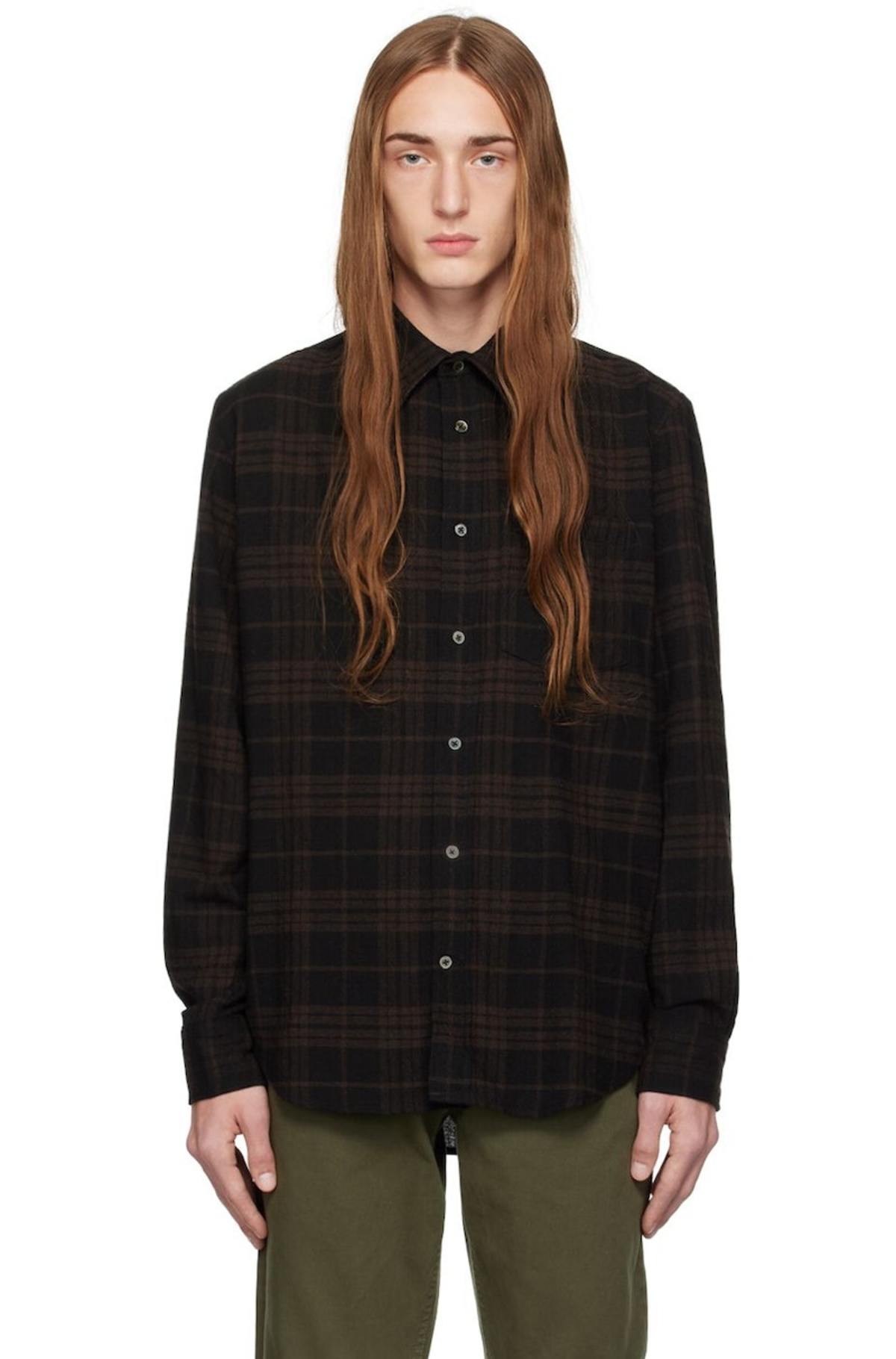 Norse Projects Black & Brown Algot Shirt - Espresso | Garmentory