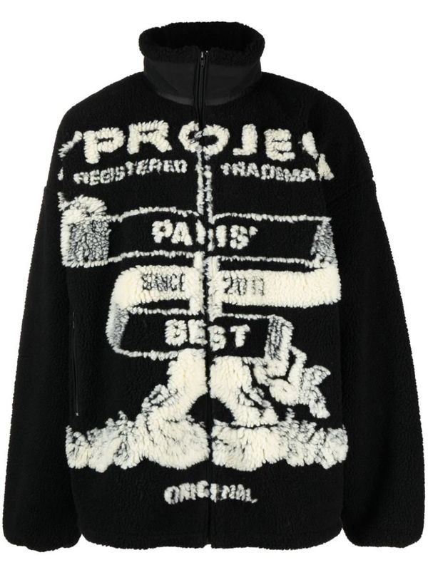 Y/project Logo fleece jacket - Black | Garmentory