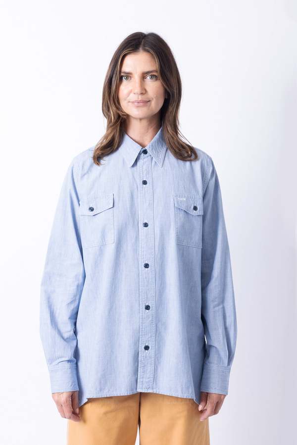 Chimala Chambray Work Shirt - Blue | Garmentory
