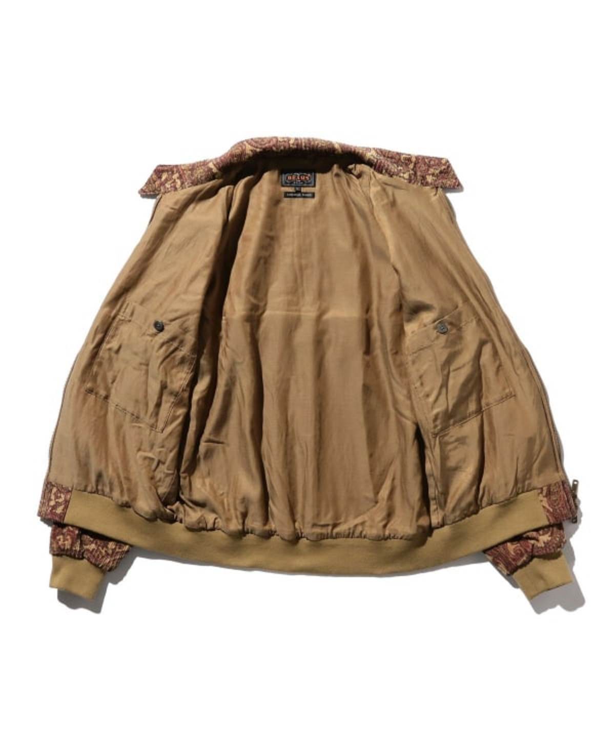 Beams Plus Corduroy Print Harrington Jacket - Burgundy | Garmentory