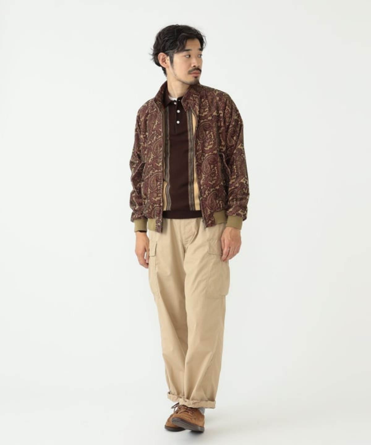 Beams Plus Corduroy Print Harrington Jacket - Burgundy | Garmentory