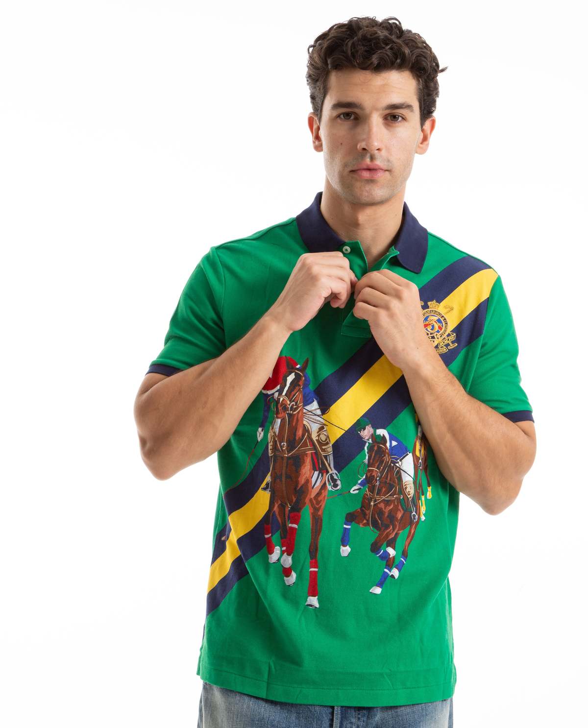 Polo Ralph Lauren Mesh Knit Sash Stripe Polo - Green | Garmentory