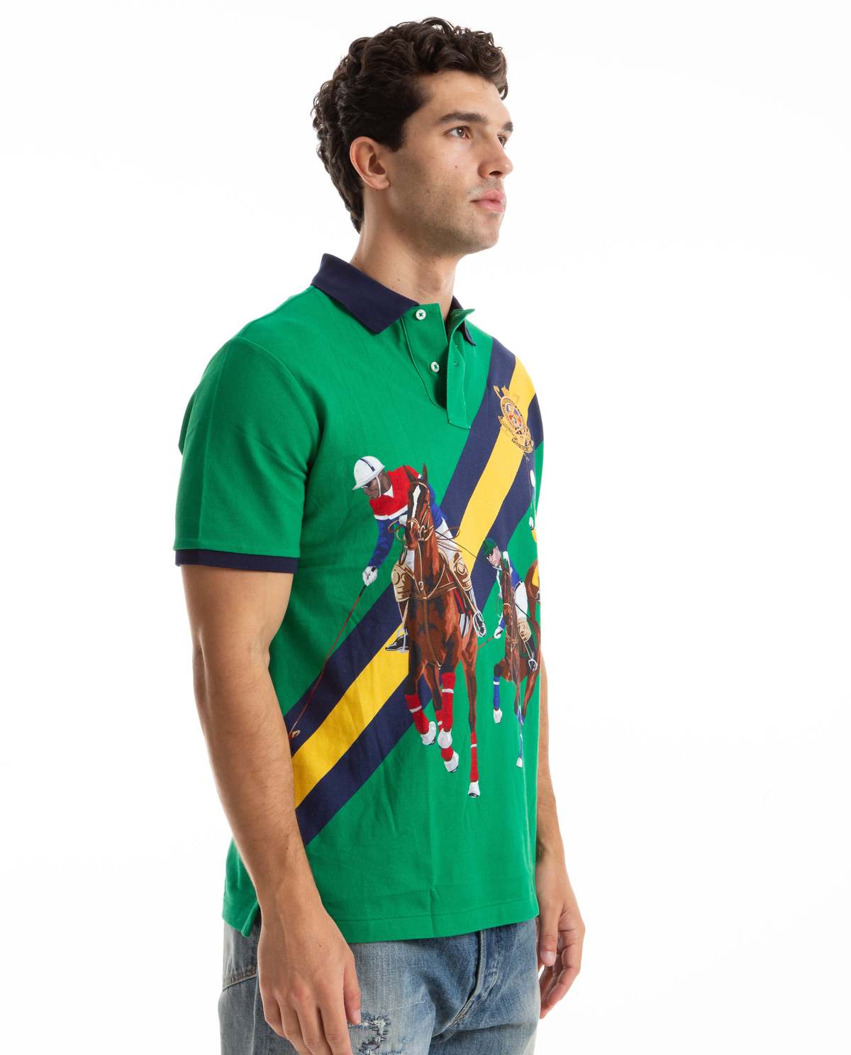 Polo Ralph Lauren Mesh Knit Sash Stripe Polo - Green | Garmentory