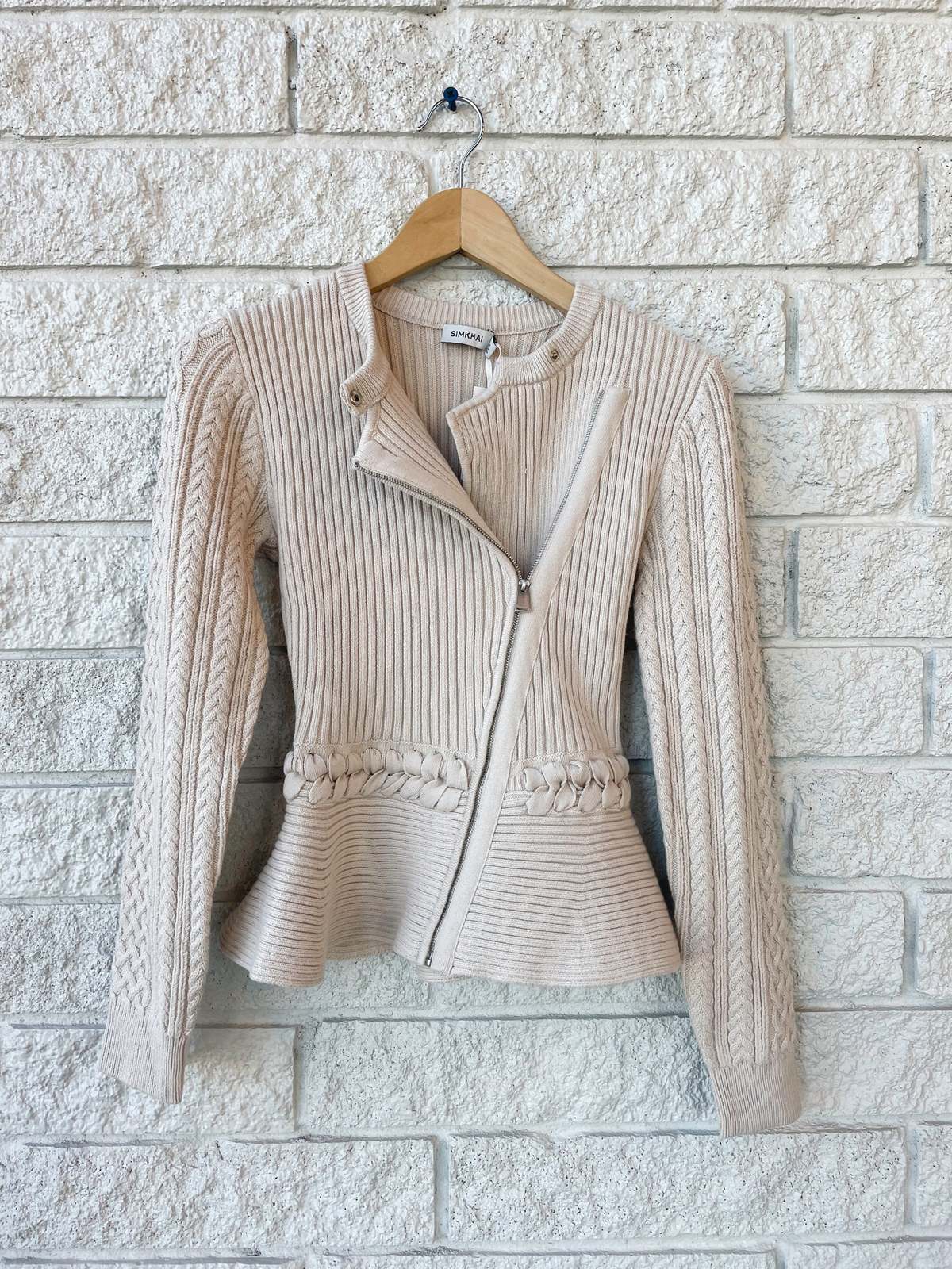 Simkhai Andi Peplum Jacket - Stone | Garmentory