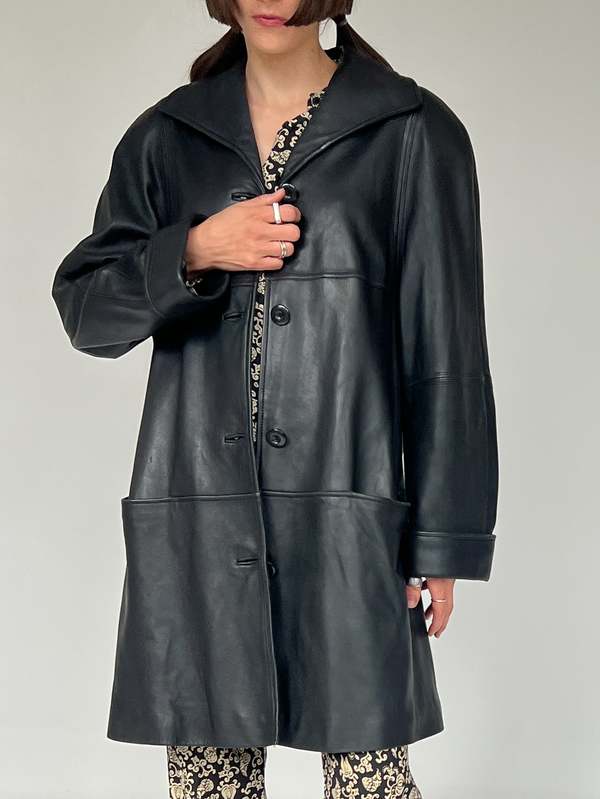 Lambskin Swing Coat | Garmentory