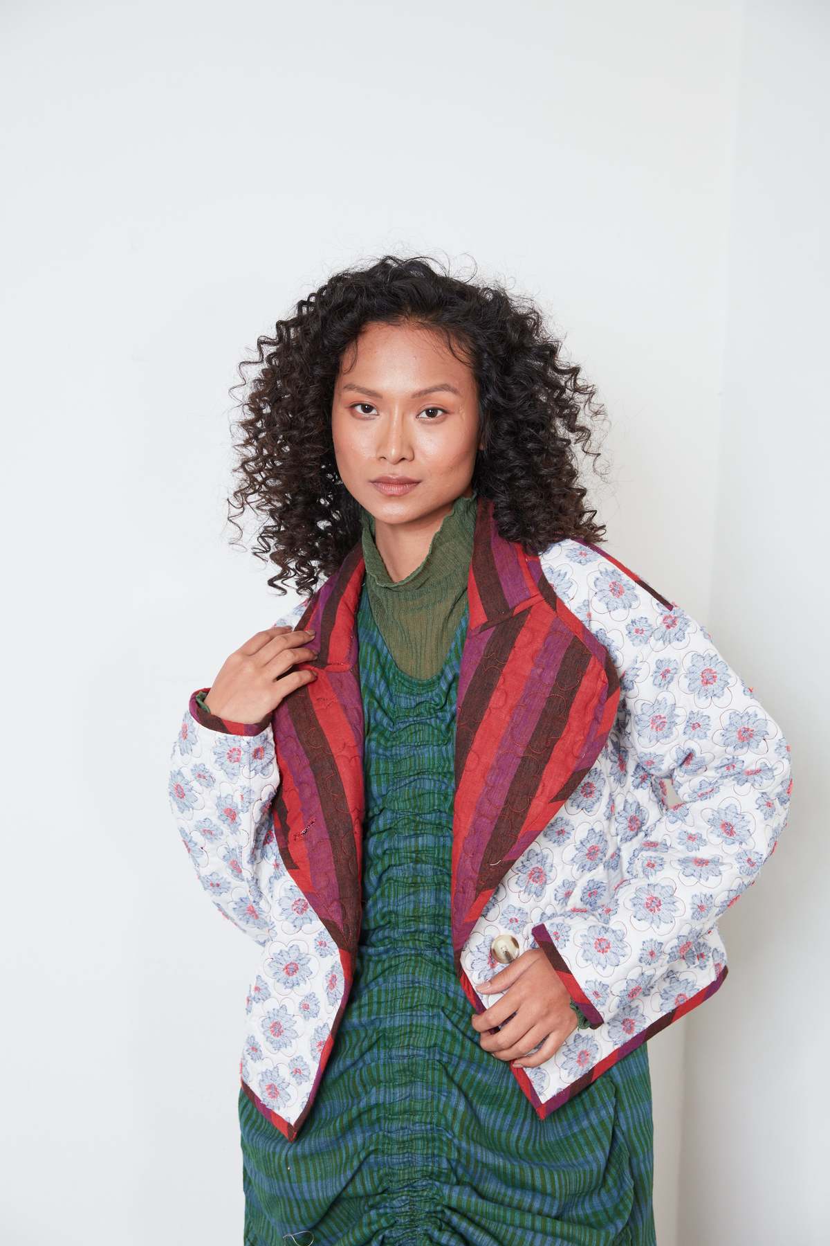 RUJUTA SHETH Paige Reversible Puffer - Jewel Stripe/Pop Blossom ...