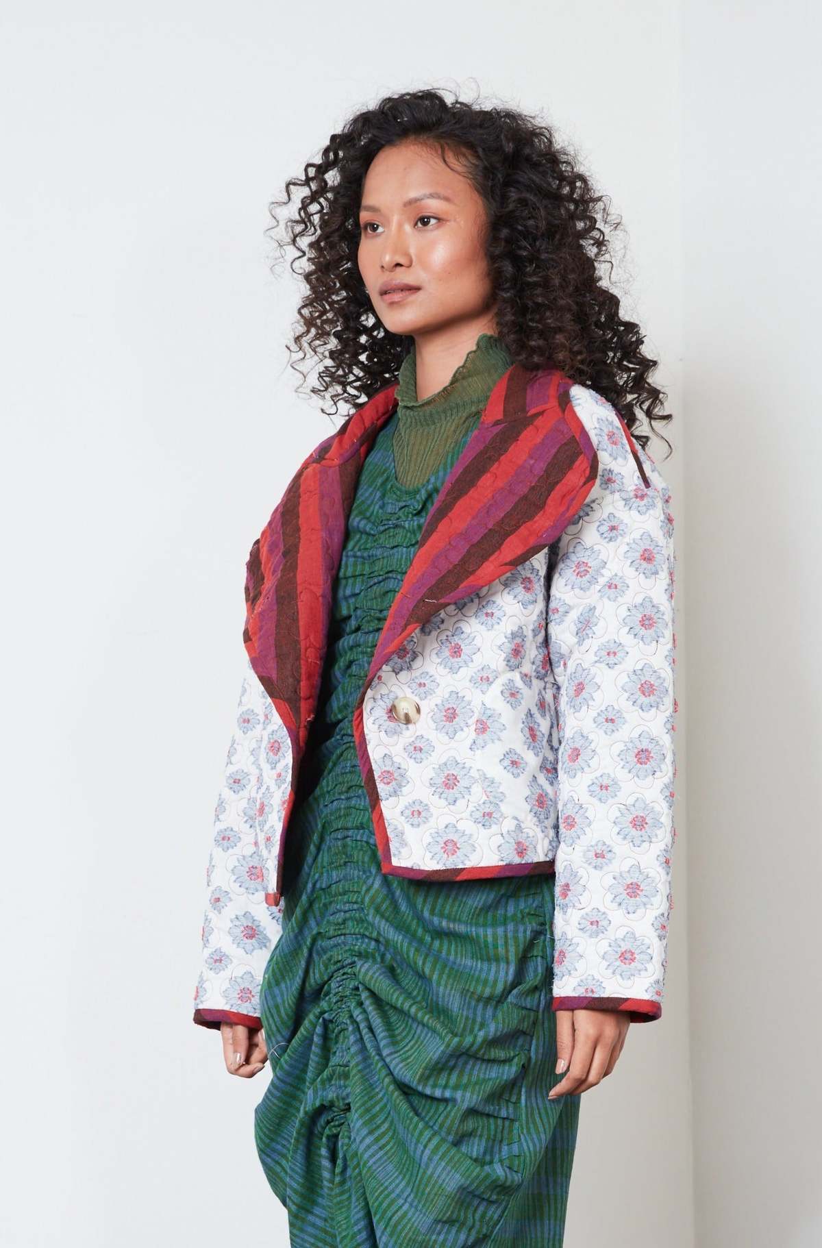 RUJUTA SHETH Paige Reversible Puffer - Jewel Stripe/Pop Blossom ...