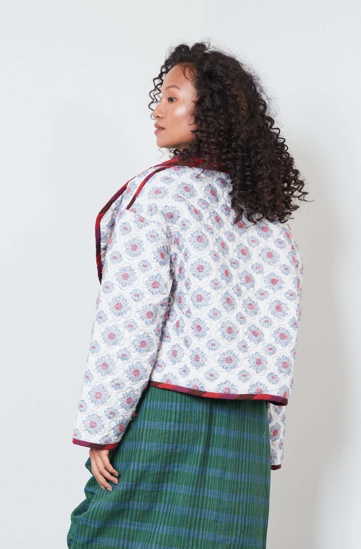 RUJUTA SHETH Paige Reversible Puffer - Jewel Stripe/Pop Blossom ...