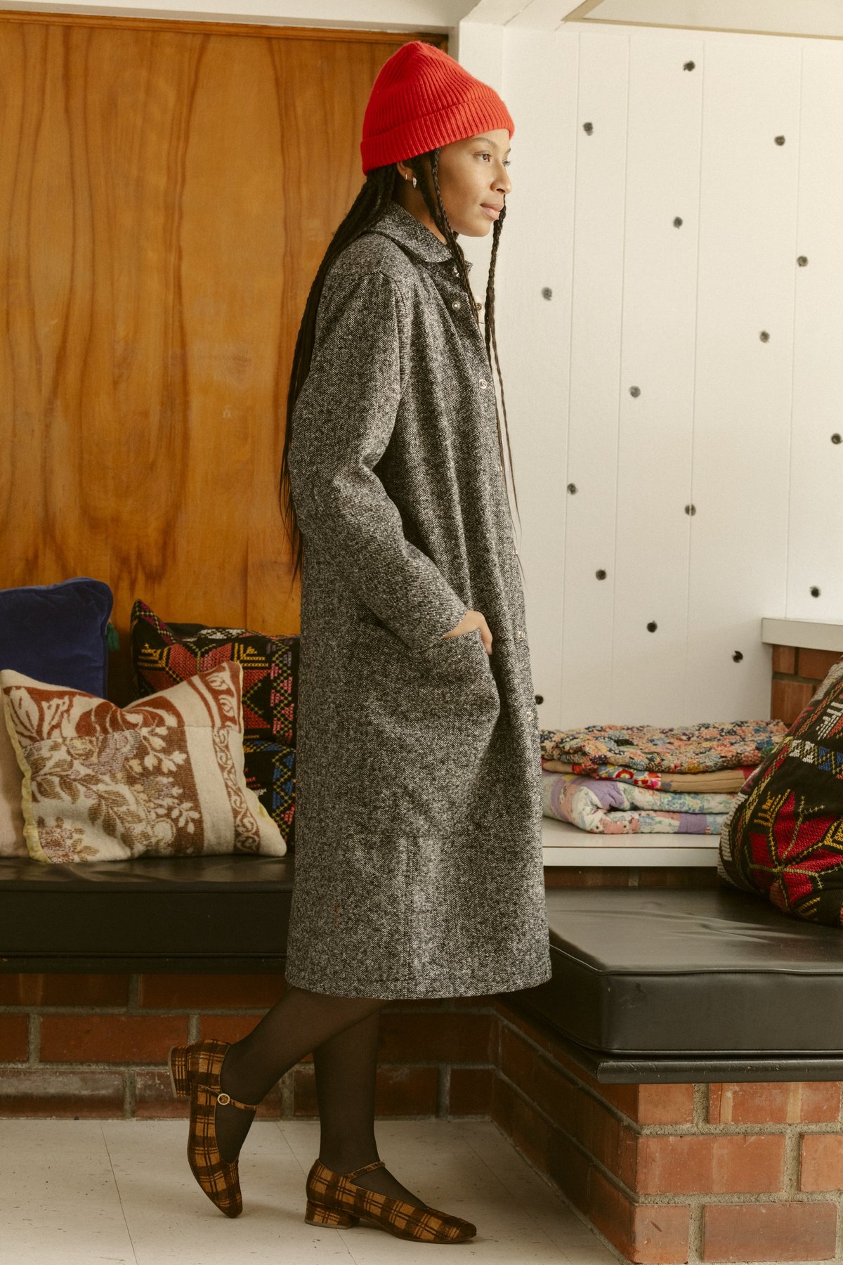 Carleen Wool Harris S P Wool Duster - Gray | Garmentory