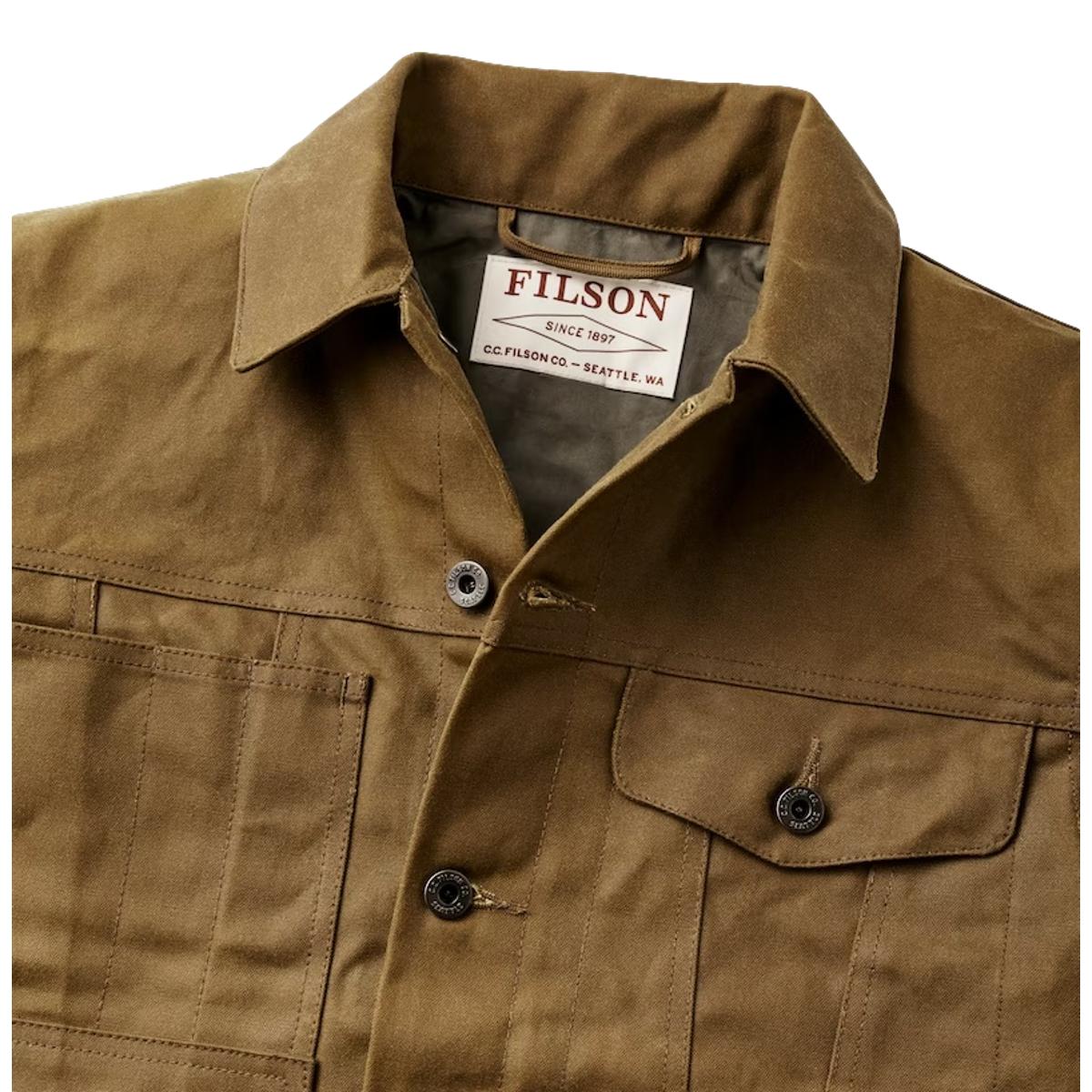 Filson Tin Cloth Short Lined Cruiser - Dark Tan | Garmentory