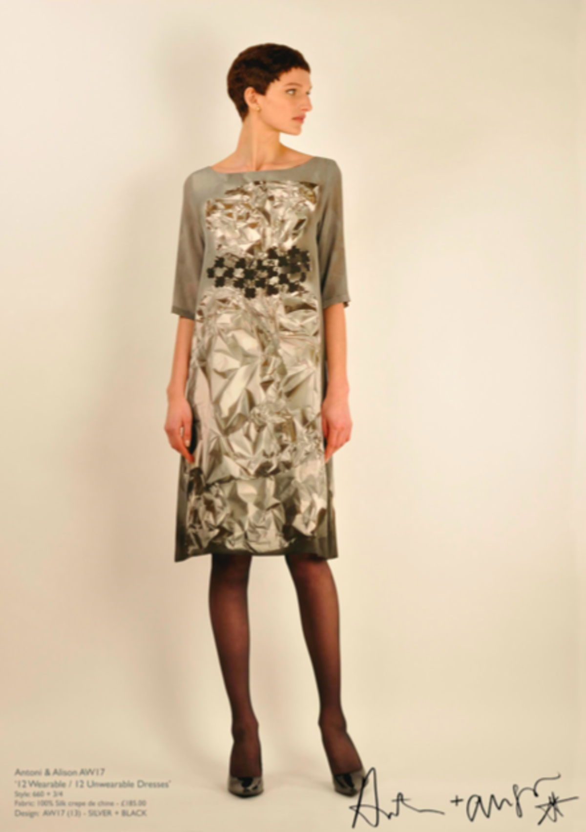 Antoni + Alison Foil Sculpture Dress | Garmentory