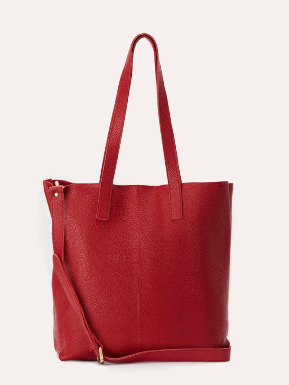 Kiko Leather Journalist Tote - Red | Garmentory
