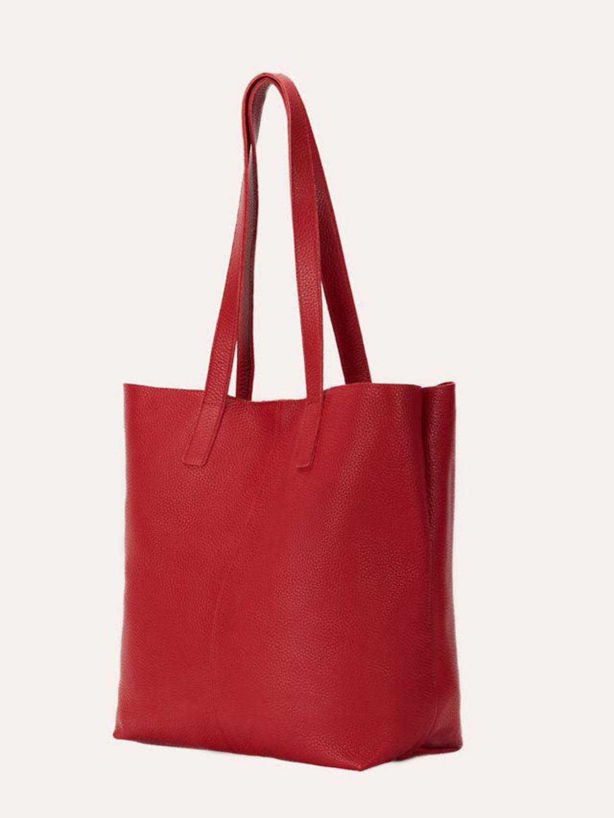 Kiko Leather Journalist Tote - Red | Garmentory