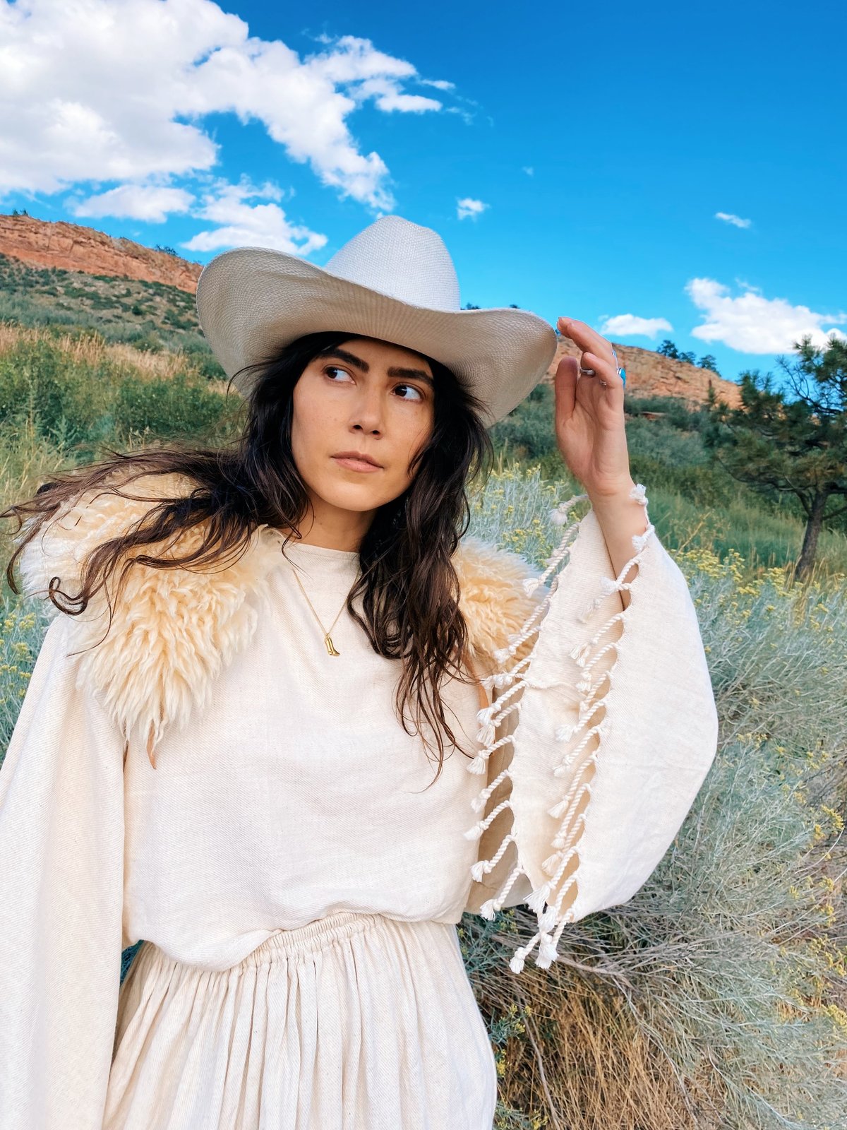 IDA+MOON GODDESS OF THE EARTH LINEN FRINGE TOP | Garmentory