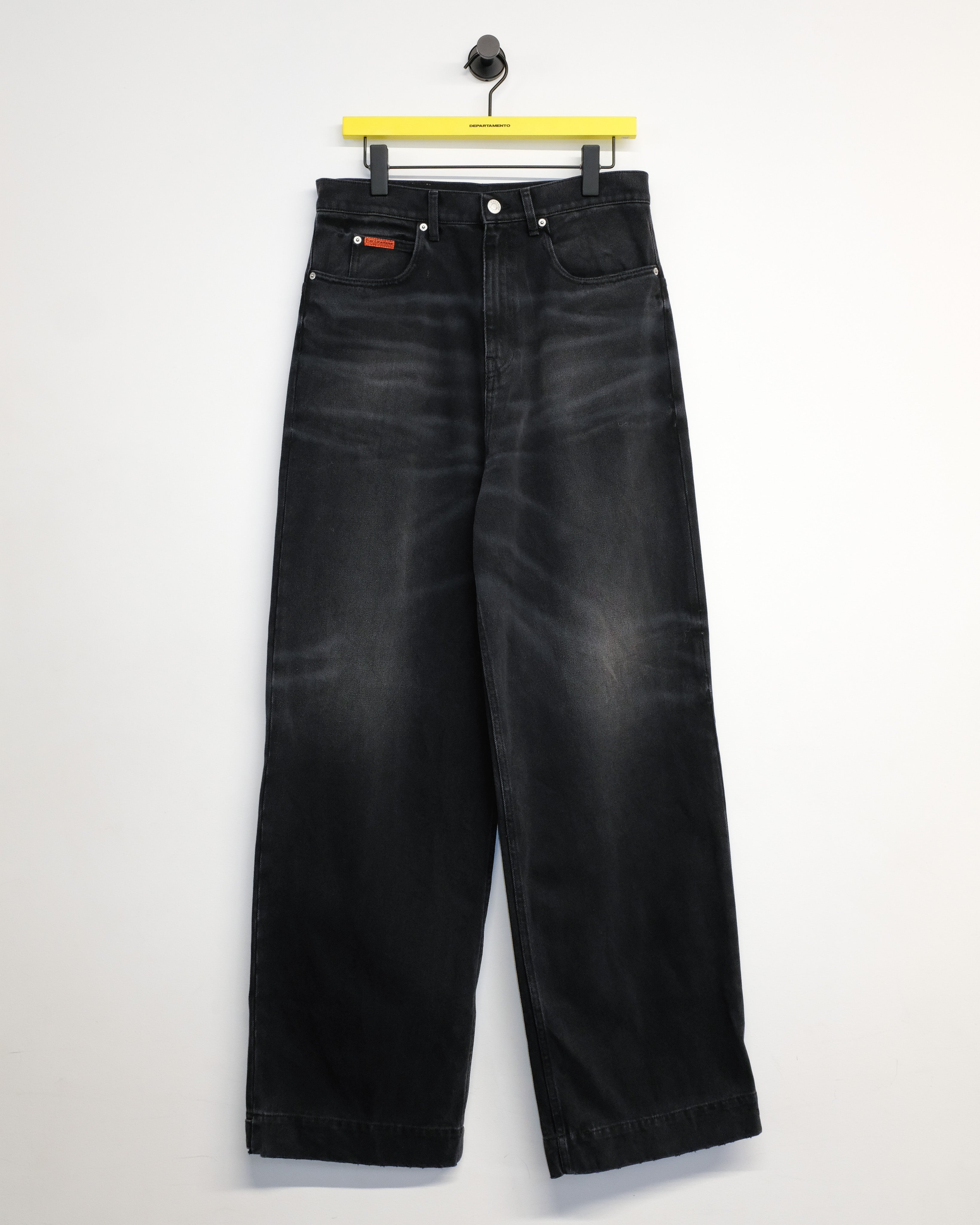 Martine Rose Cowboy Wash Wide Leg Jean - Black | Garmentory