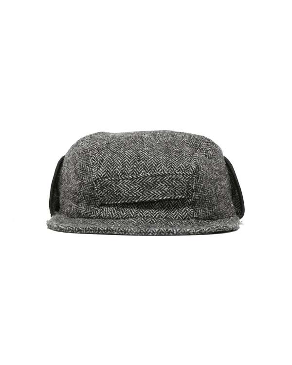 Engineered Garments Poly Wool Herringbone Hunter's Cap - Grey | Garmentory