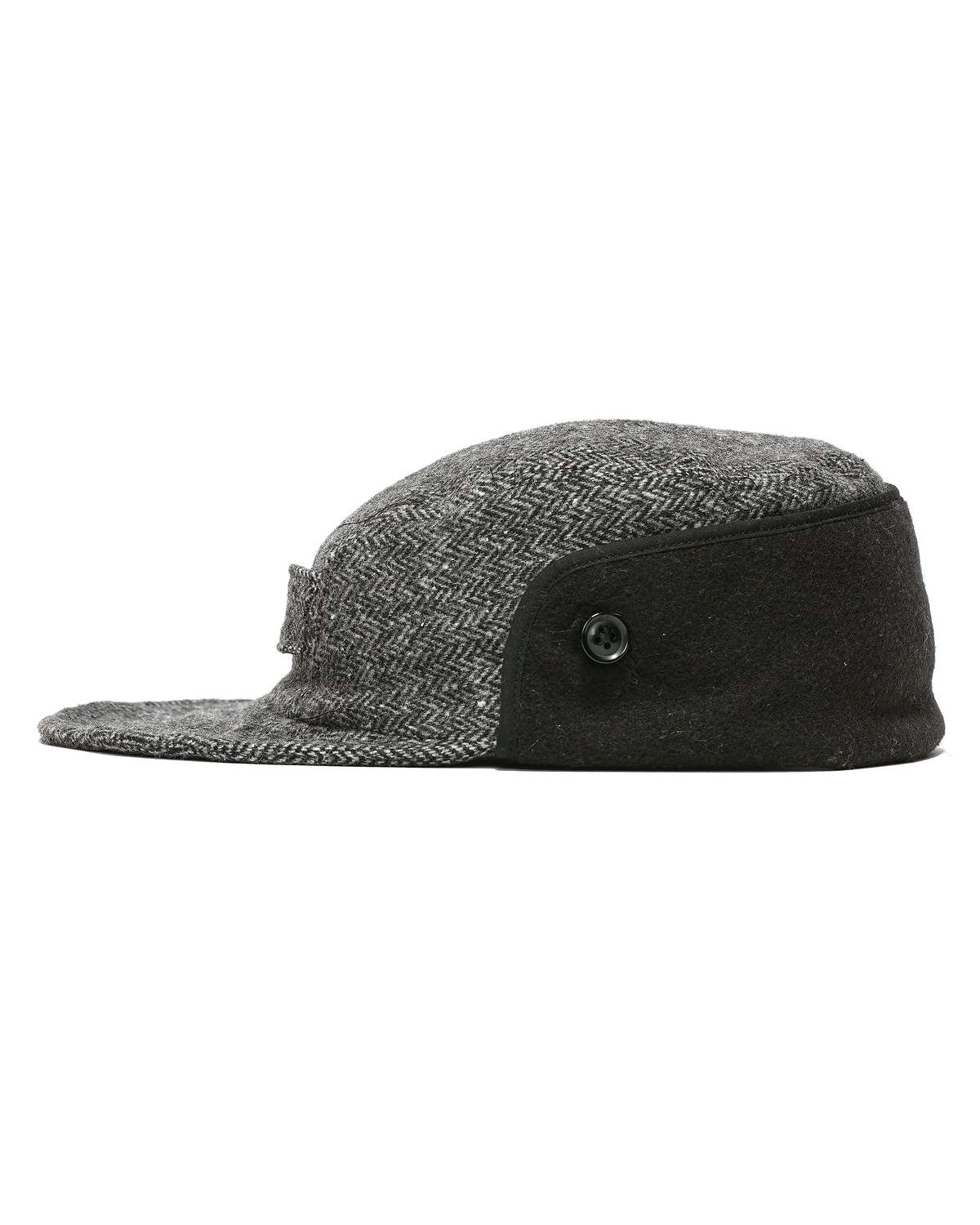 Engineered Garments Poly Wool Herringbone Hunter's Cap - Grey | Garmentory