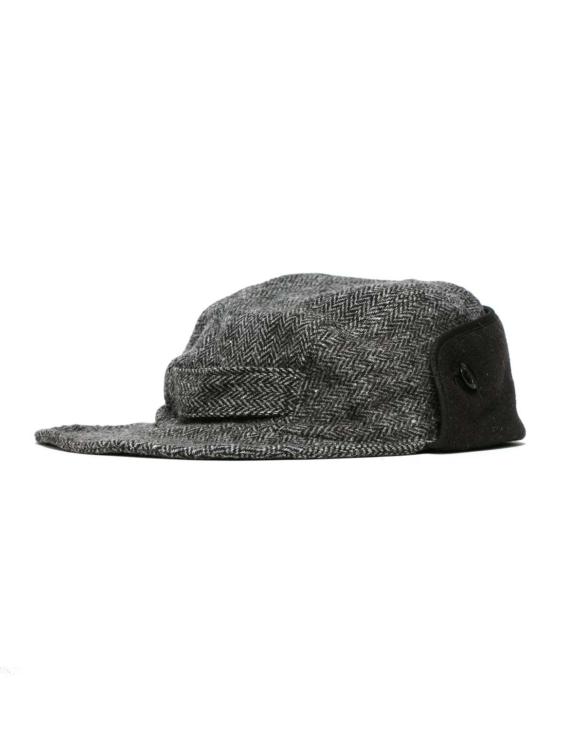 Engineered Garments Poly Wool Herringbone Hunter's Cap - Grey | Garmentory