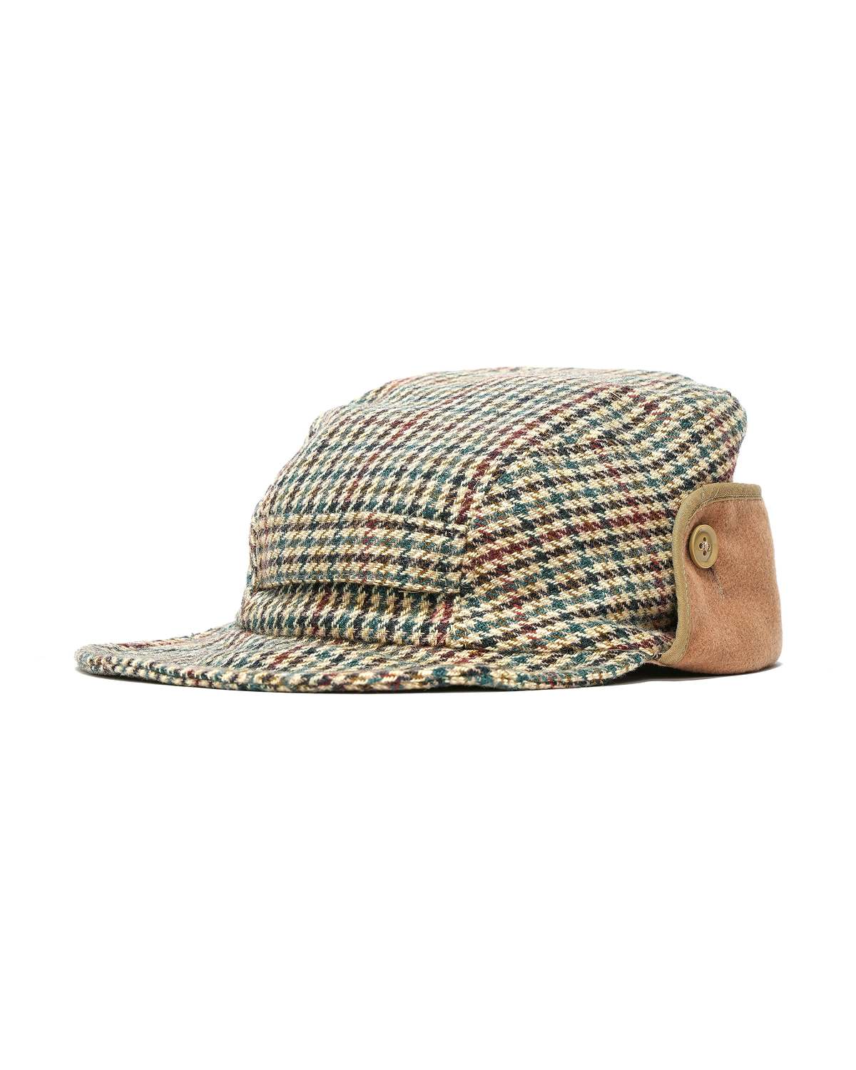 Engineered Garments Acrylic Wool Hunter's Cap - Khaki Gunclub Check ...