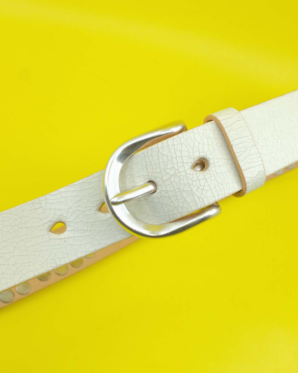 Our Legacy Cracked Leather Star Fall Belt - Off White | Garmentory