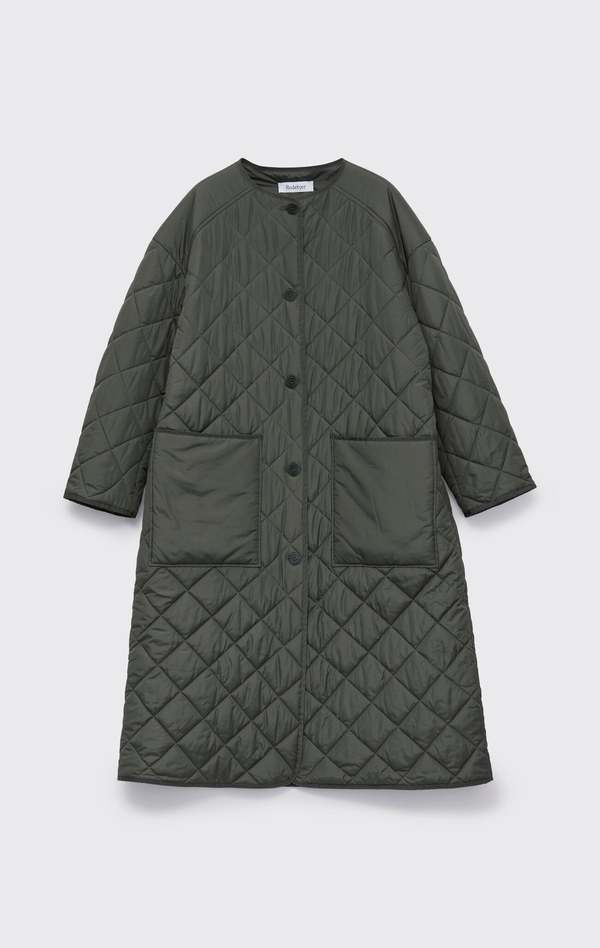 Rodebjer Sandler Quilted Coat in Ivy Green | Garmentory