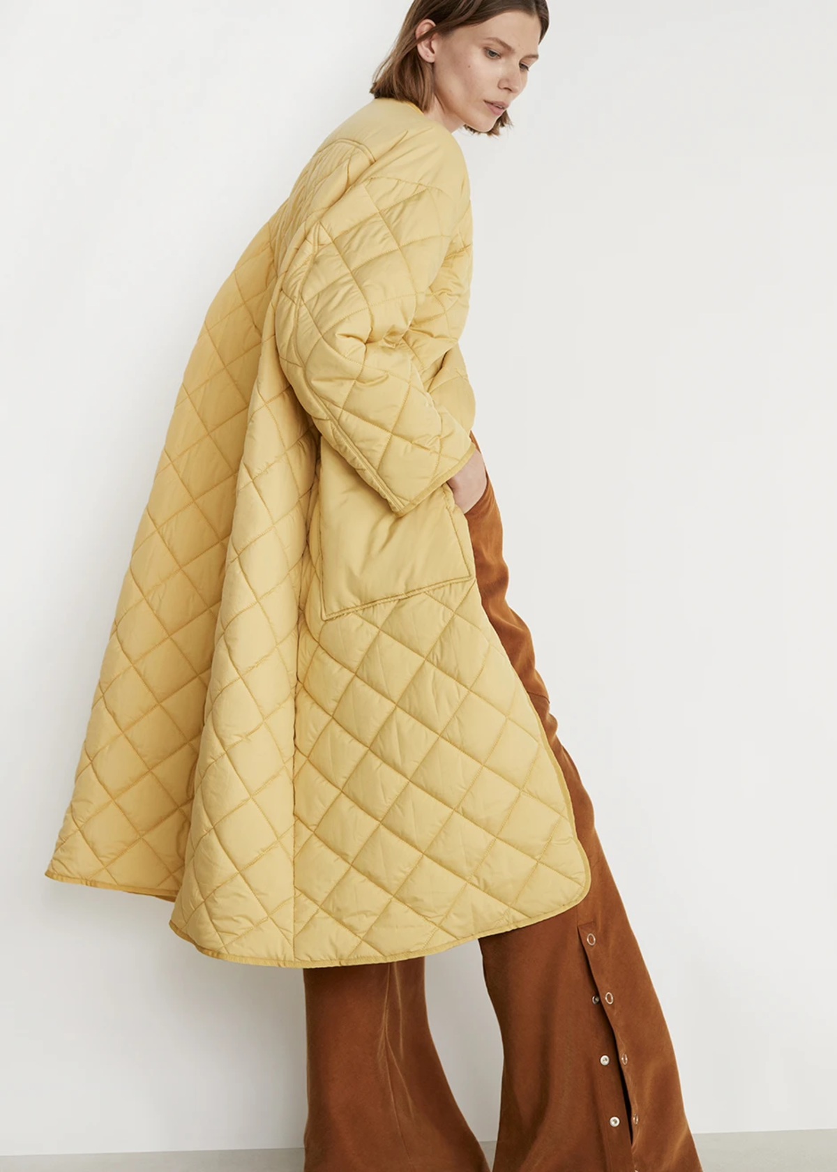 Rodebjer Sandler Quilted Coat in Ivy Green | Garmentory