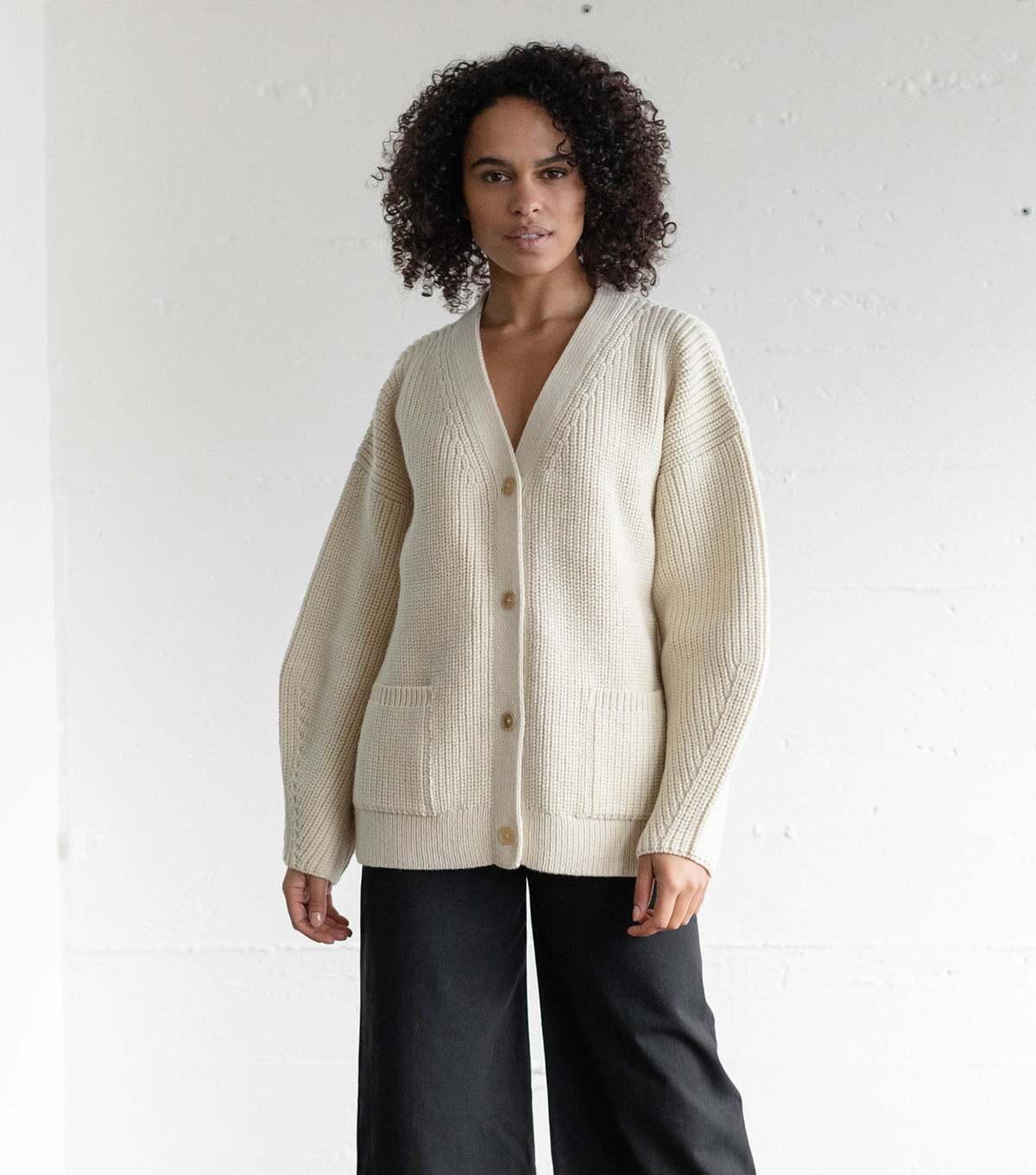Maia Cardigan Wool - Undyed Ivory | Garmentory
