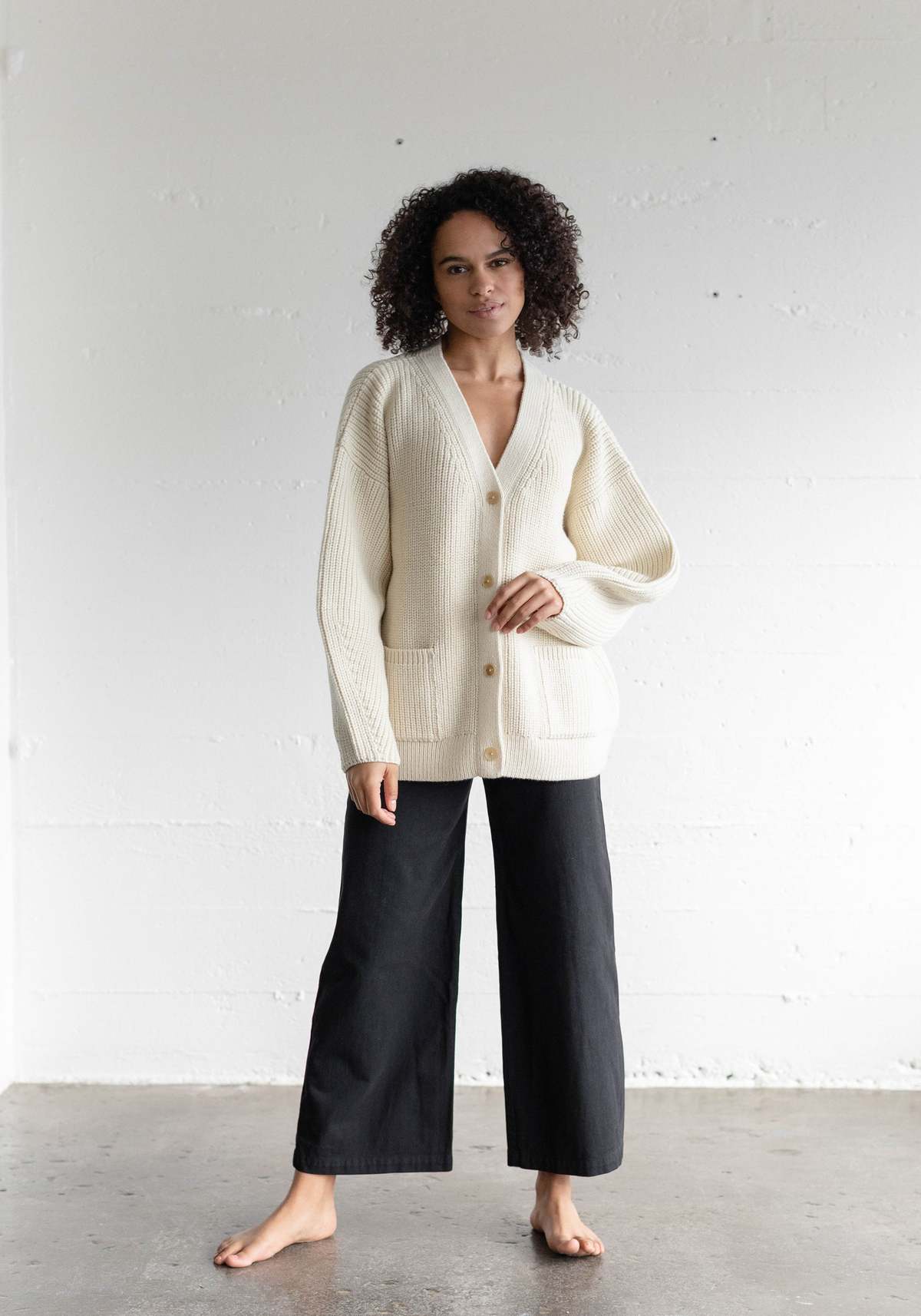 Maia Cardigan Wool - Undyed Ivory | Garmentory