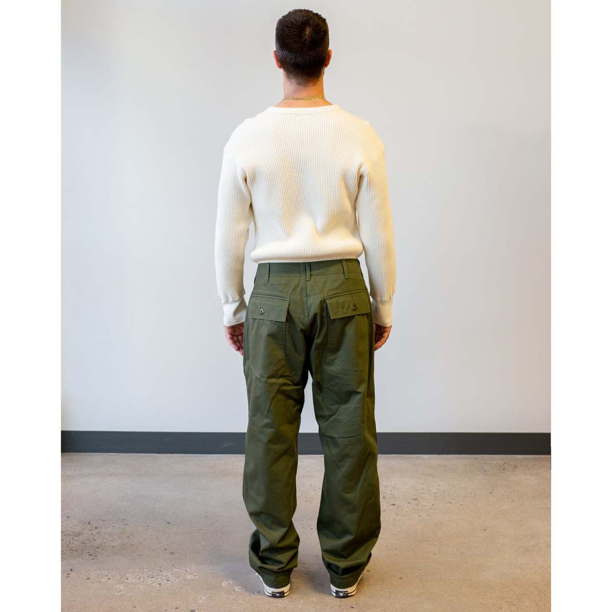 Engineered Garments Cotton Herringbone Twill Fatigue Pant - Olive ...